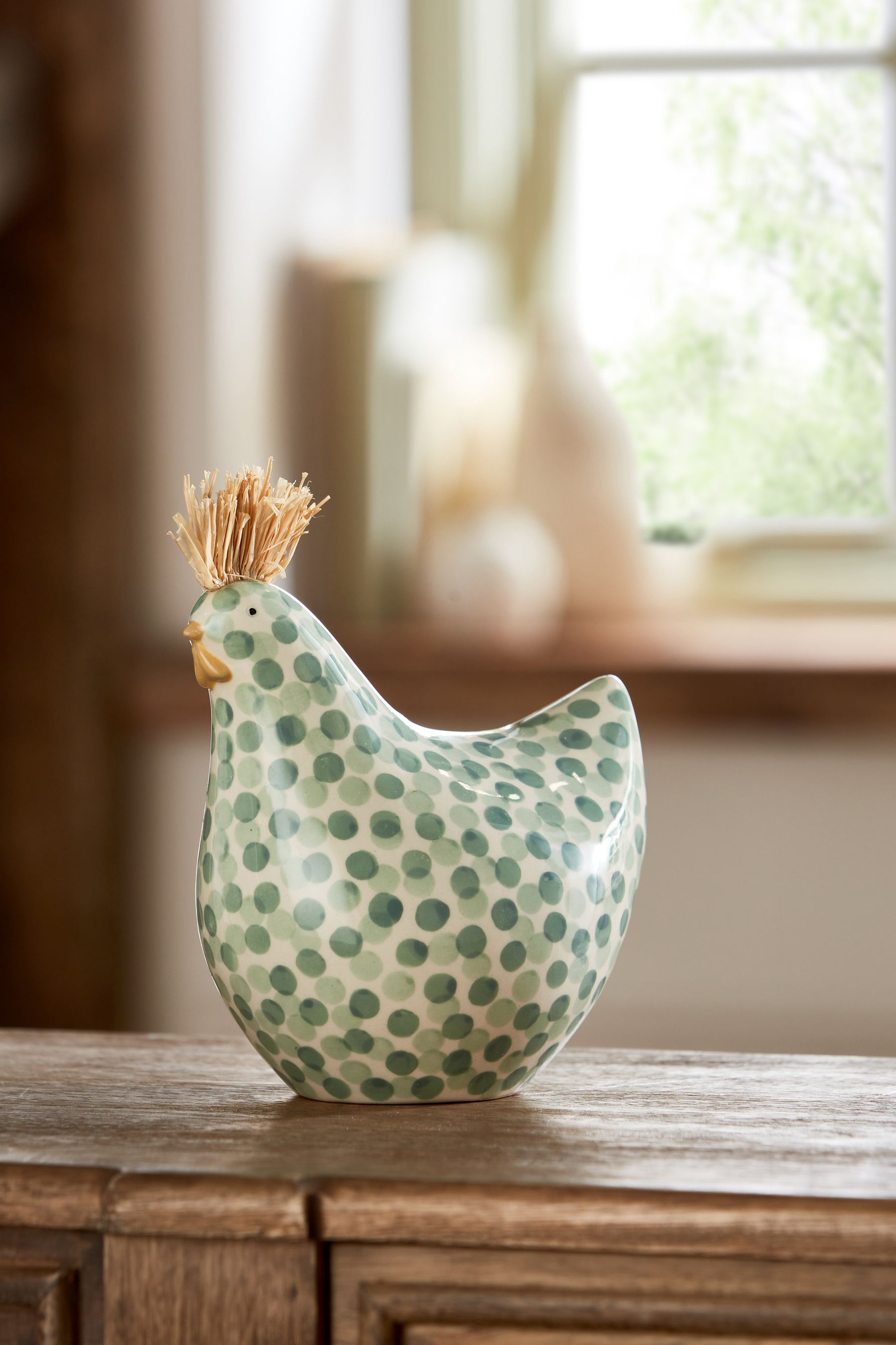 Buy Grey/White Green and White Chicken Ornament Chicken from Next Australia