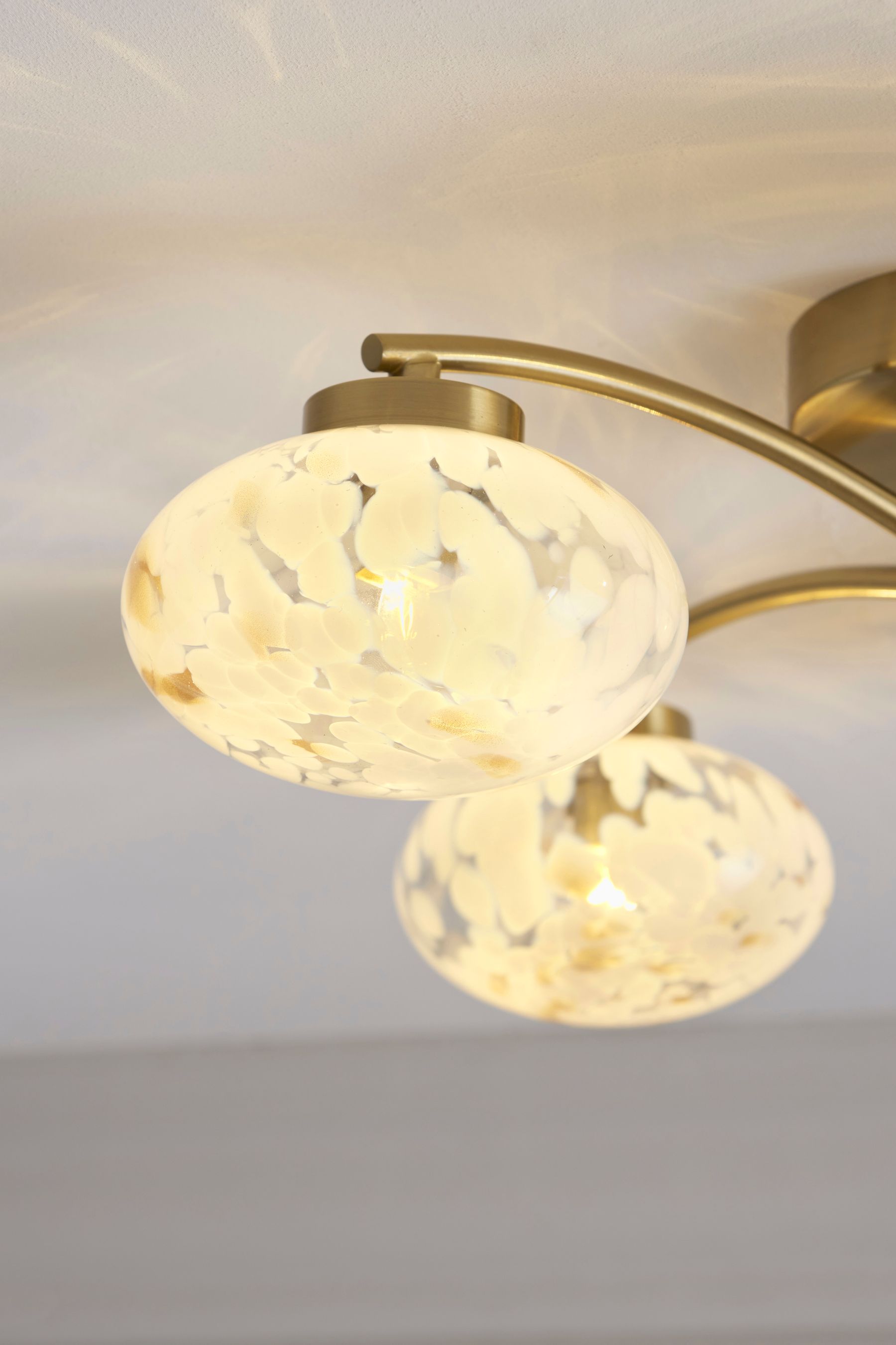 Buy Brass Confetti Glass 4 Light Flush Ceiling Light Fitting from the ...