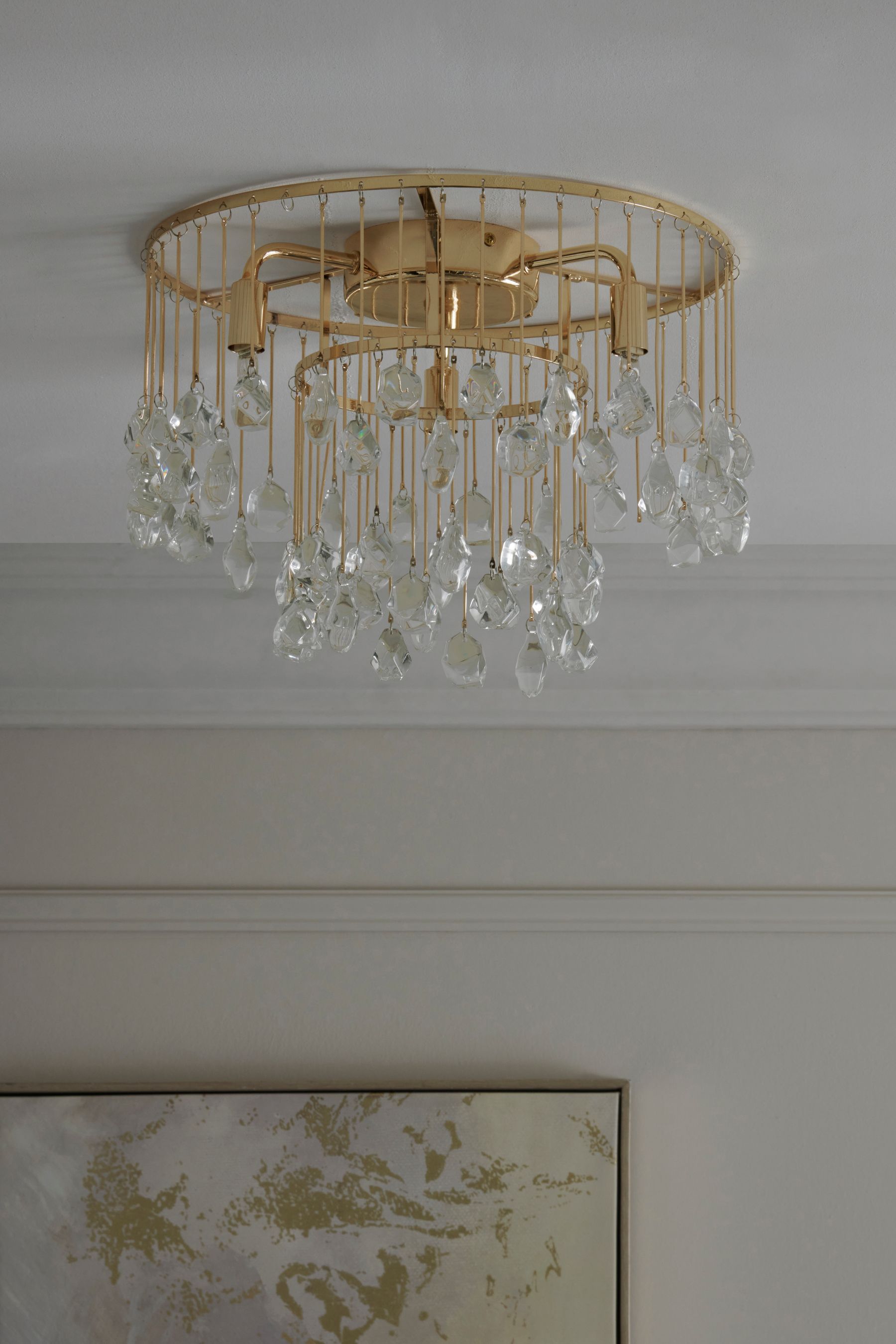 Buy Gold Lucia 3 Light Flush Fitting Ceiling Light from the Next UK ...