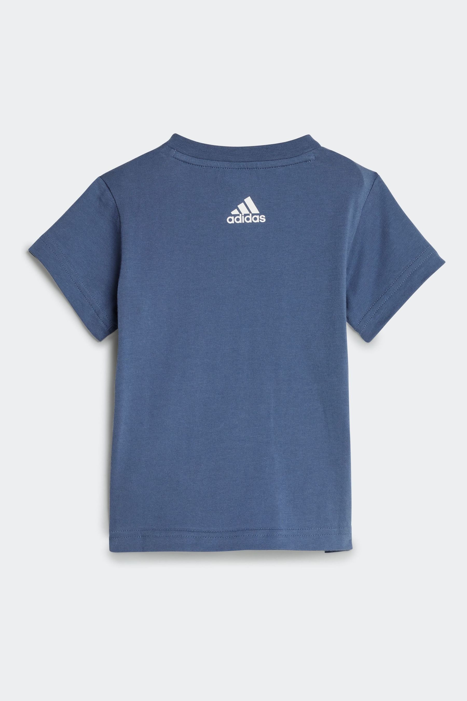 Buy adidas Blue/Grey Sportswear Essentials Lineage Organic Cotton T ...