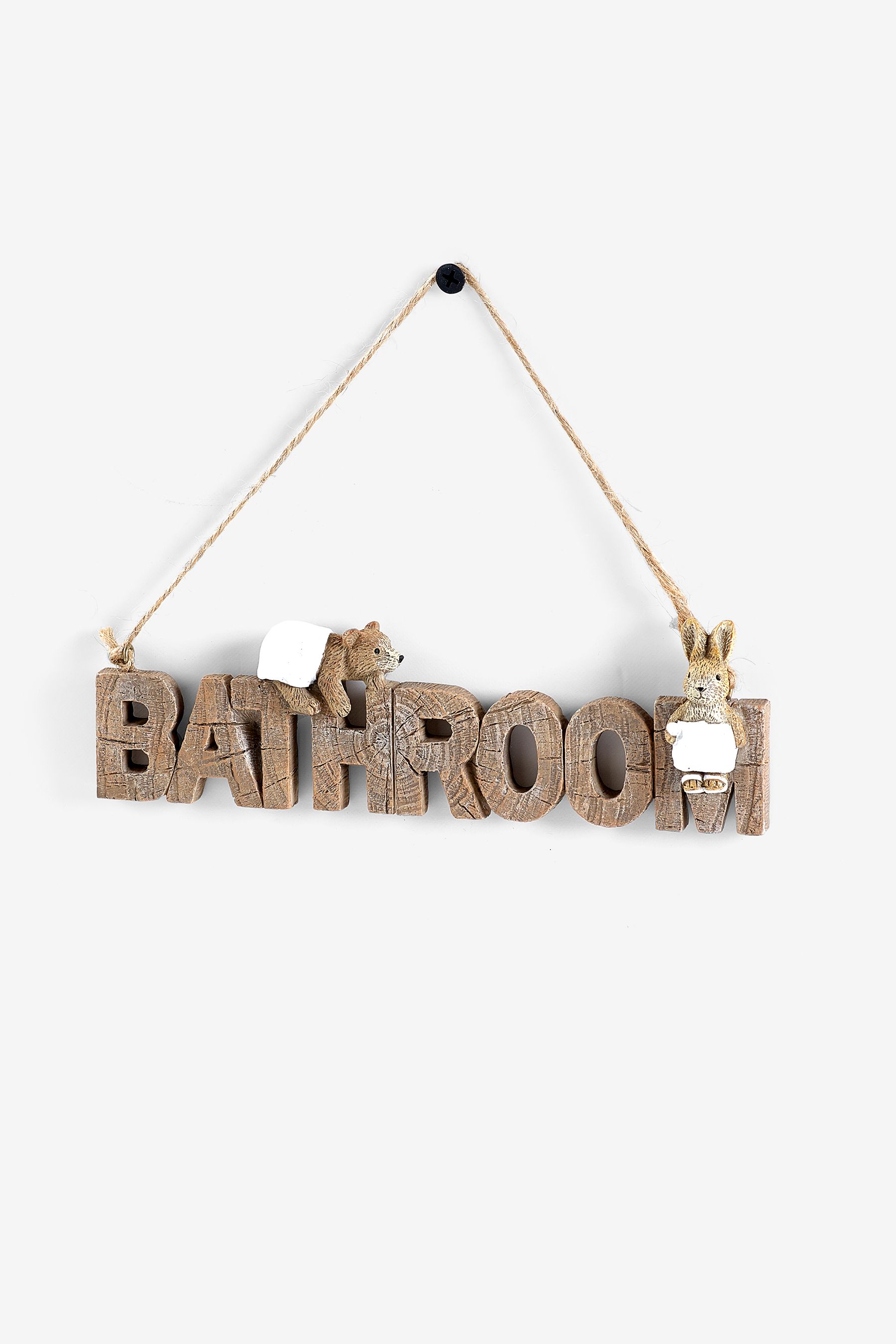 Buy Natural Bertie Bear and Rosie Rabbit Bathroom Sign from Next Ireland