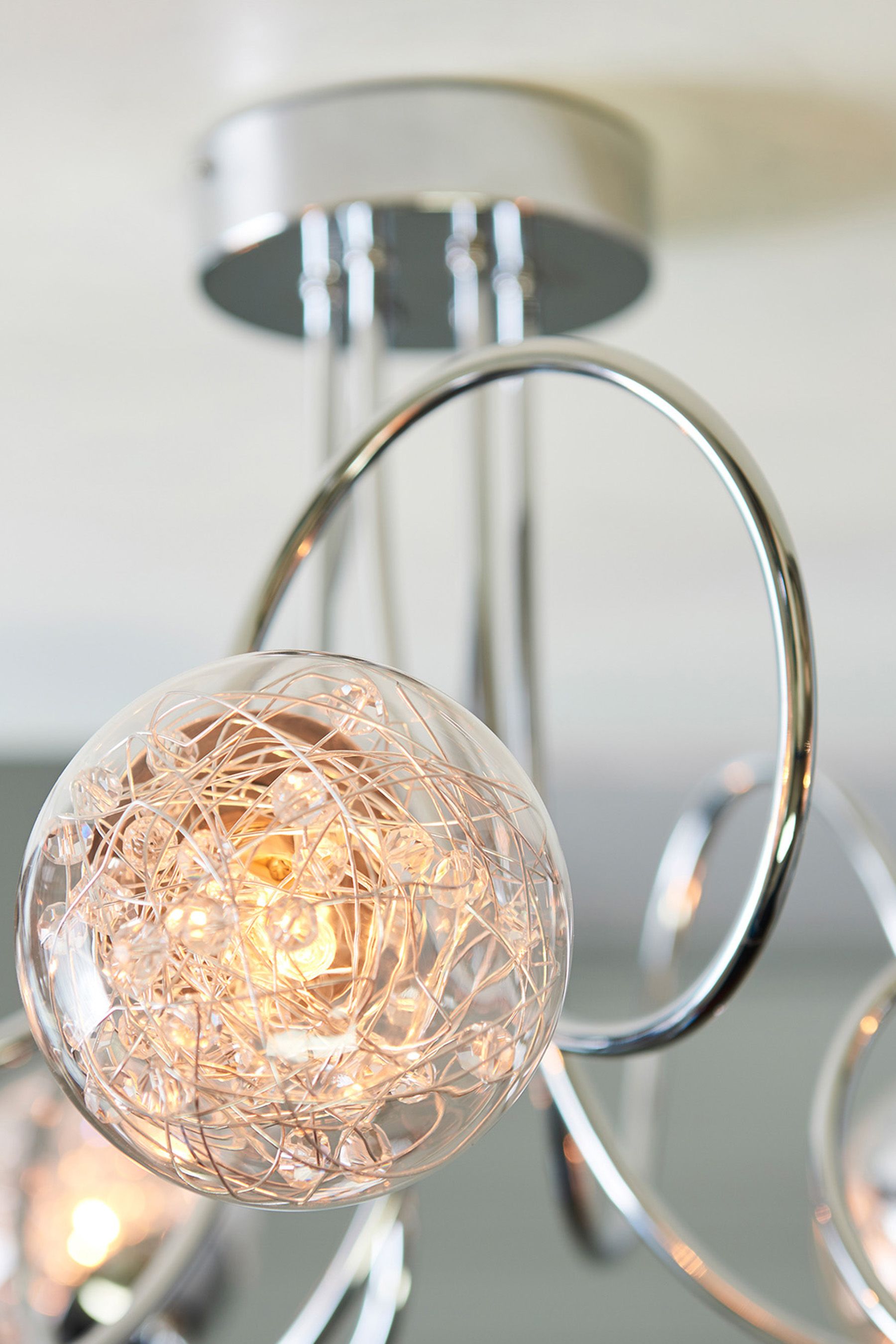 Buy Gallery Home Chrome Albert 6 Bulb Ceiling Light from the Next UK ...