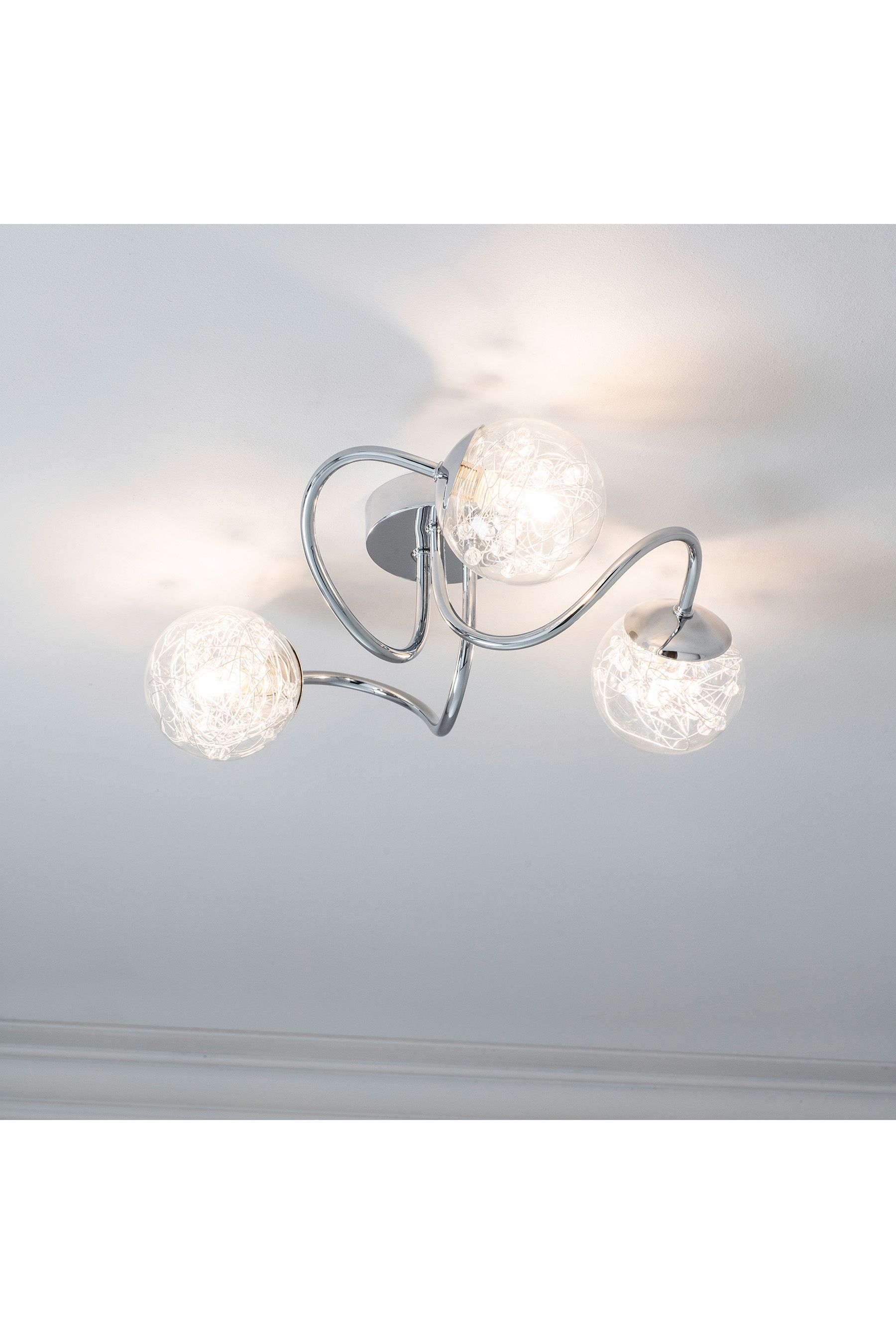 Buy Gallery Home Chrome Albert 3 Bulb Ceiling Light from the Next UK ...