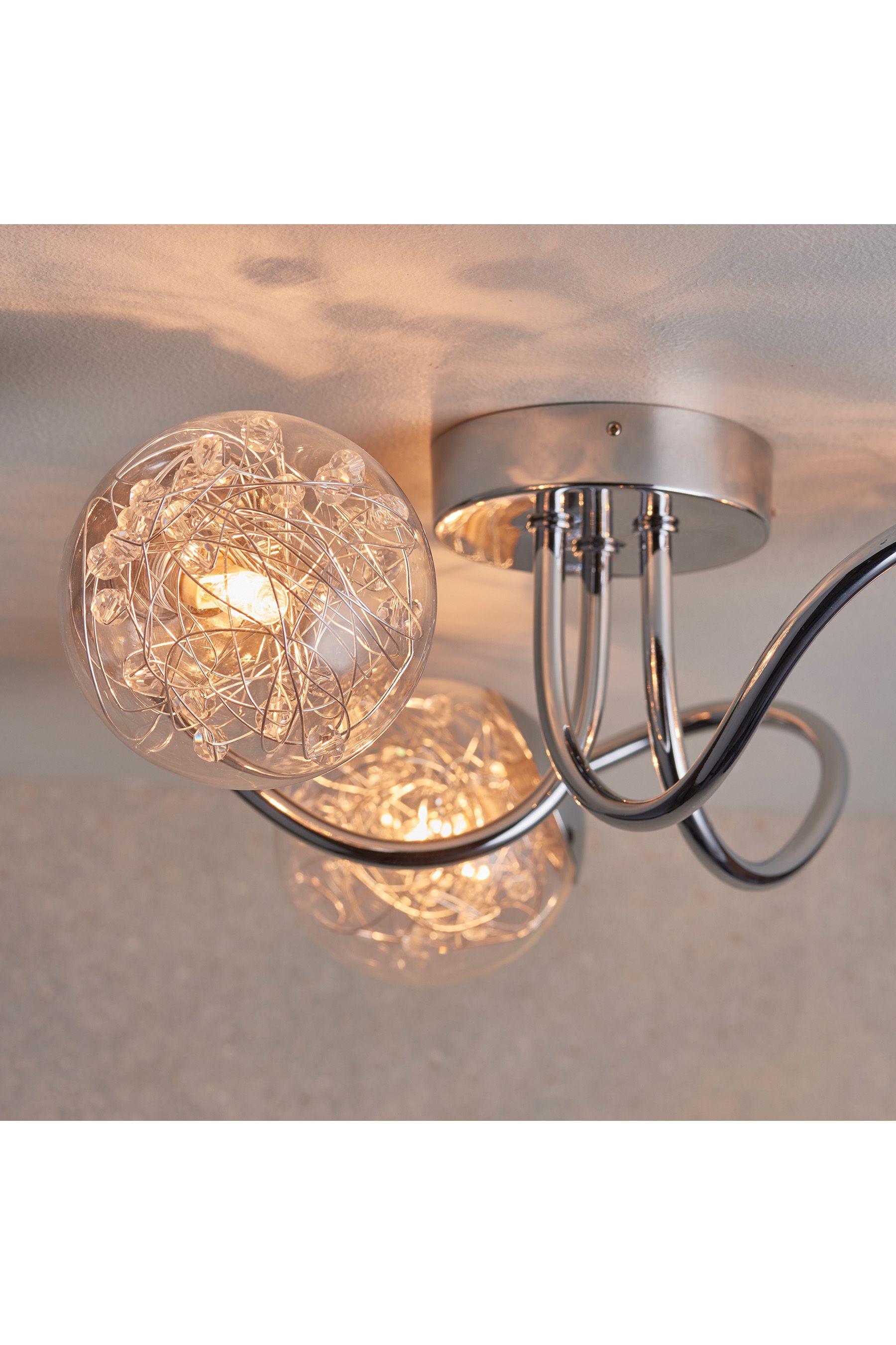 Buy Gallery Home Chrome Albert 3 Bulb Ceiling Light from the Next UK ...