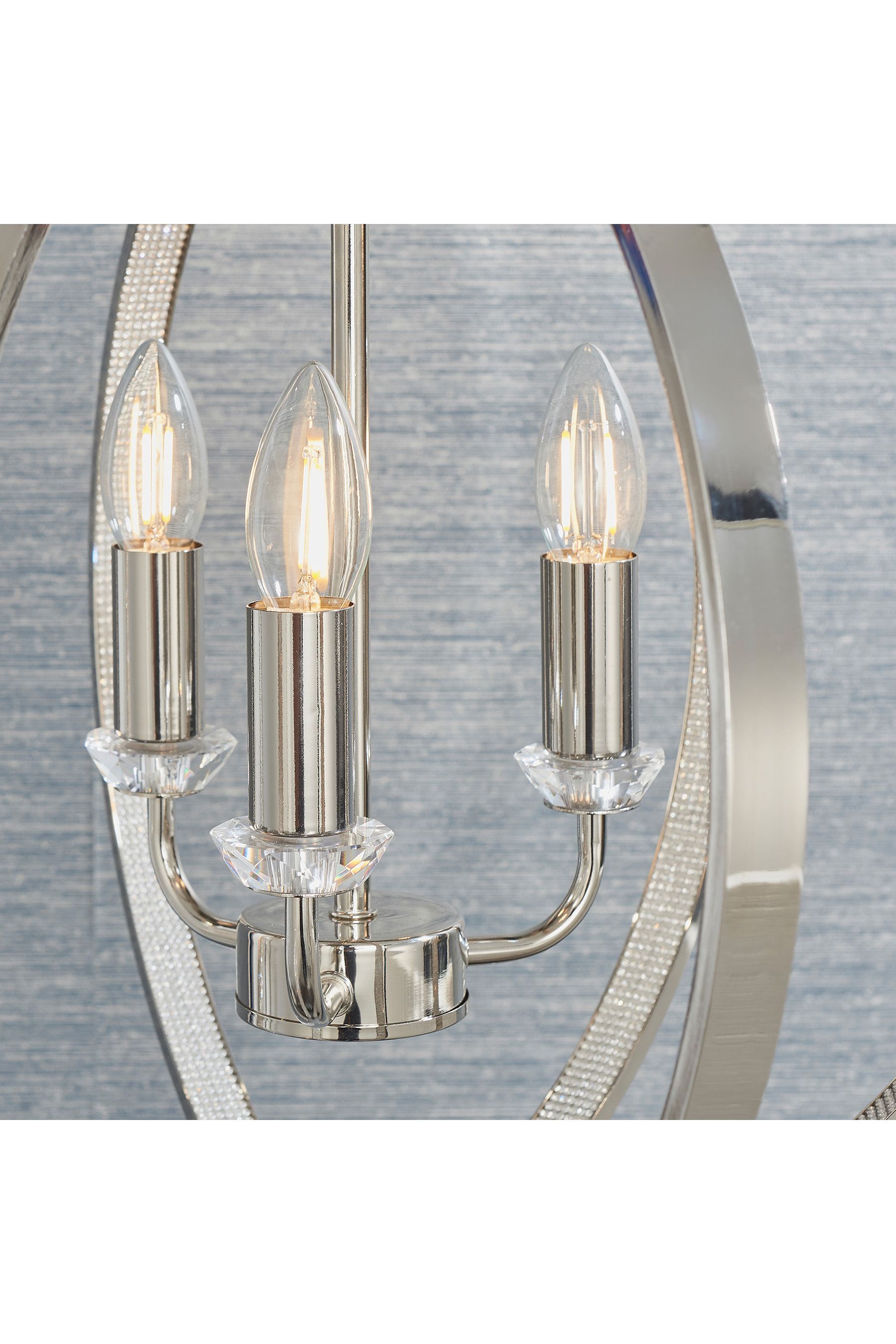 Buy Gallery Home Silver Fances 3 Bulb Bathroom Pendant Ceiling Light ...