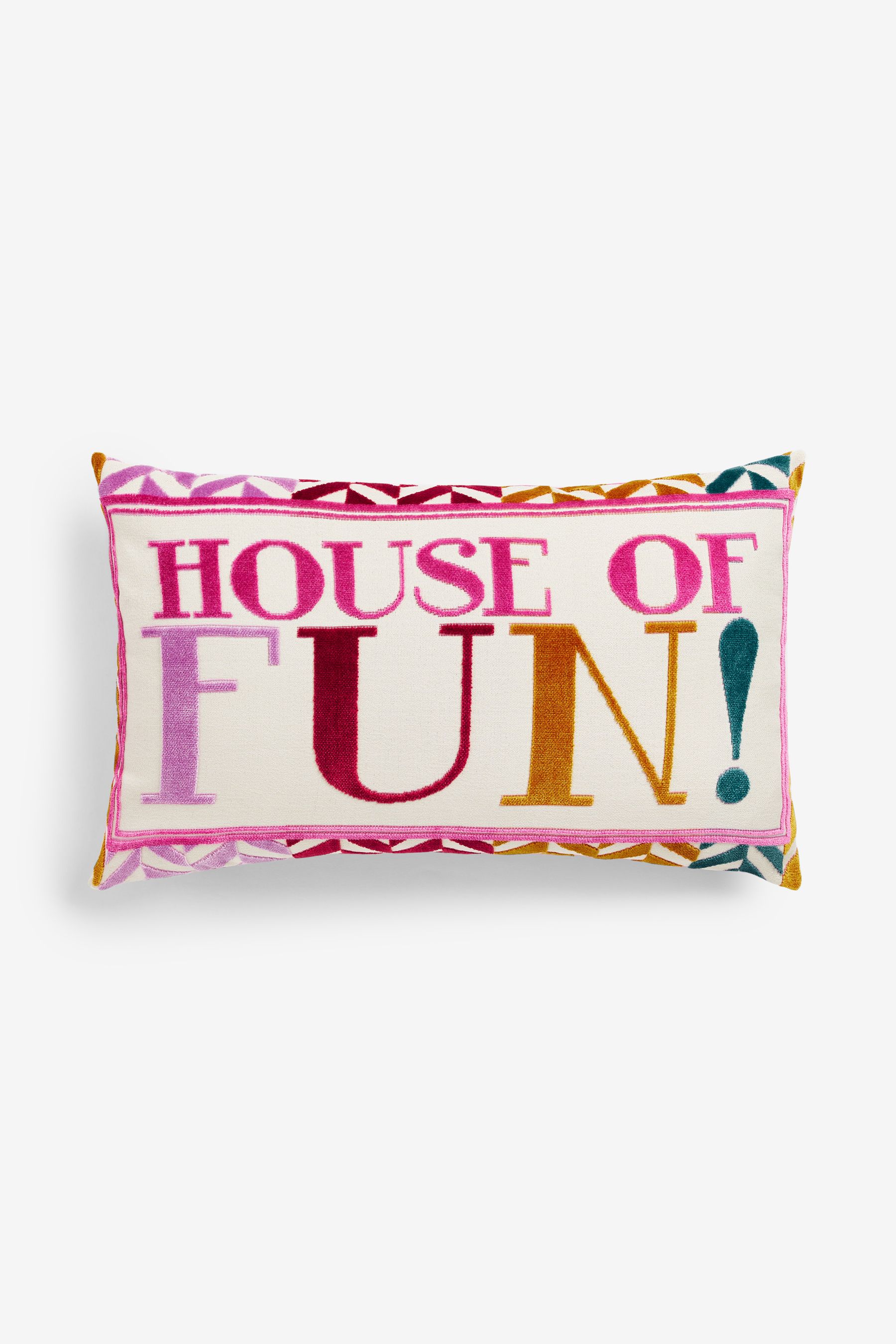 Buy Multi Bright House Of Fun! 40 x 59cm Cut Velvet Cushion from the ...