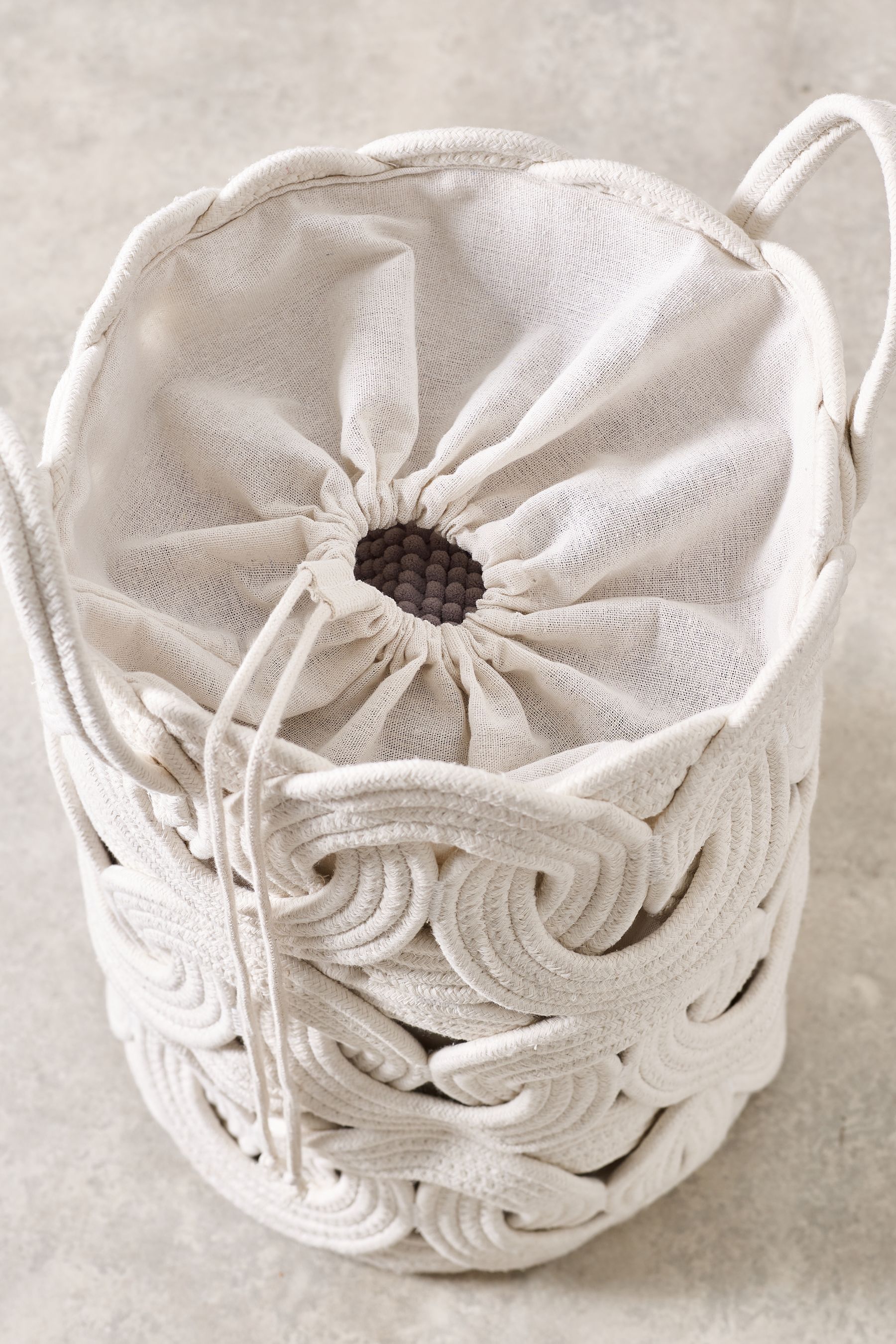 Buy White Rope Storage Laundry Bag Basket from the Next UK online shop