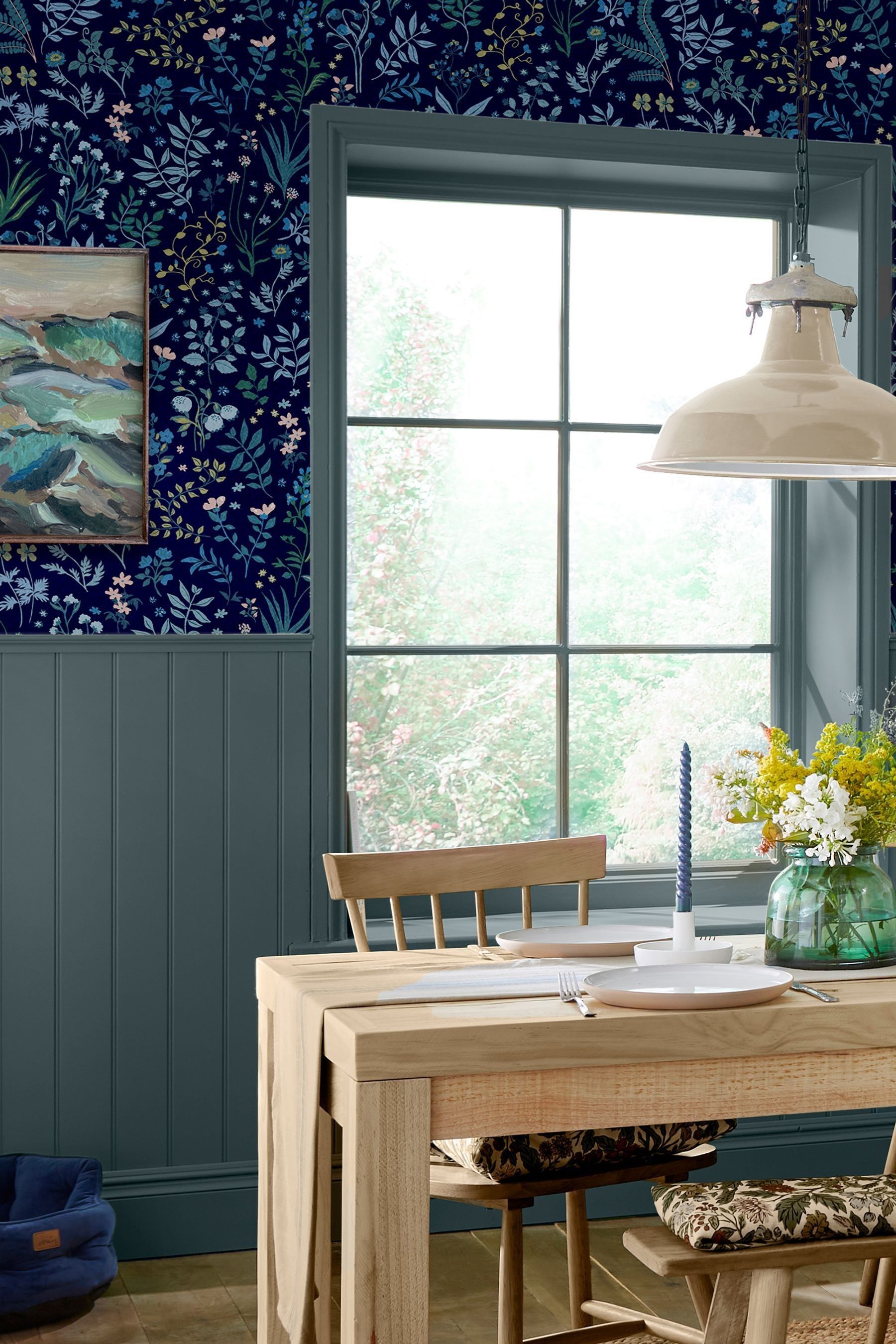 Buy Joules Navy Blue Holcombe Floral Wallpaper from the Next UK online shop