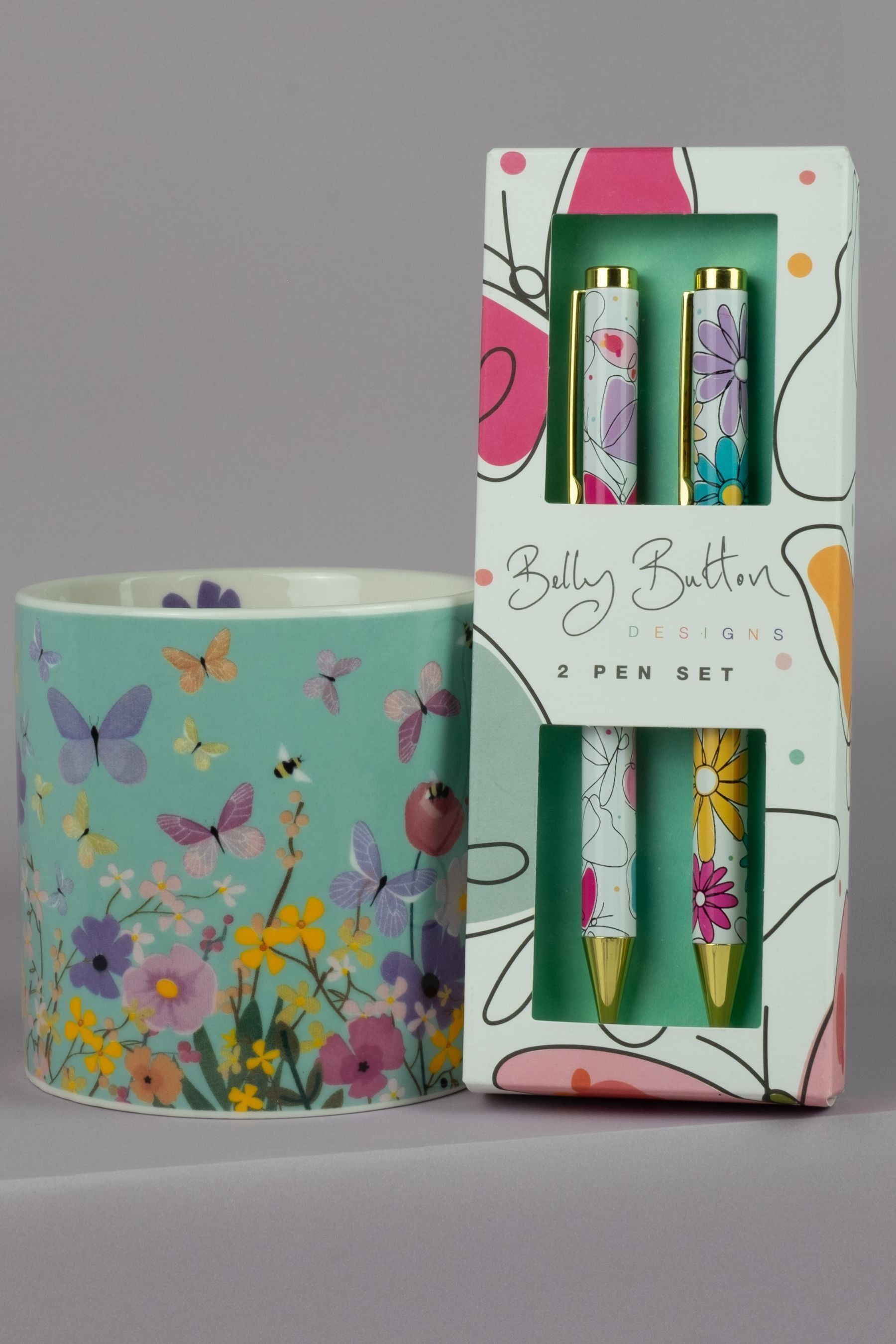 Buy Belly Button Designs Butterfly & Meadow Pen & Pen Pot Set from the ...