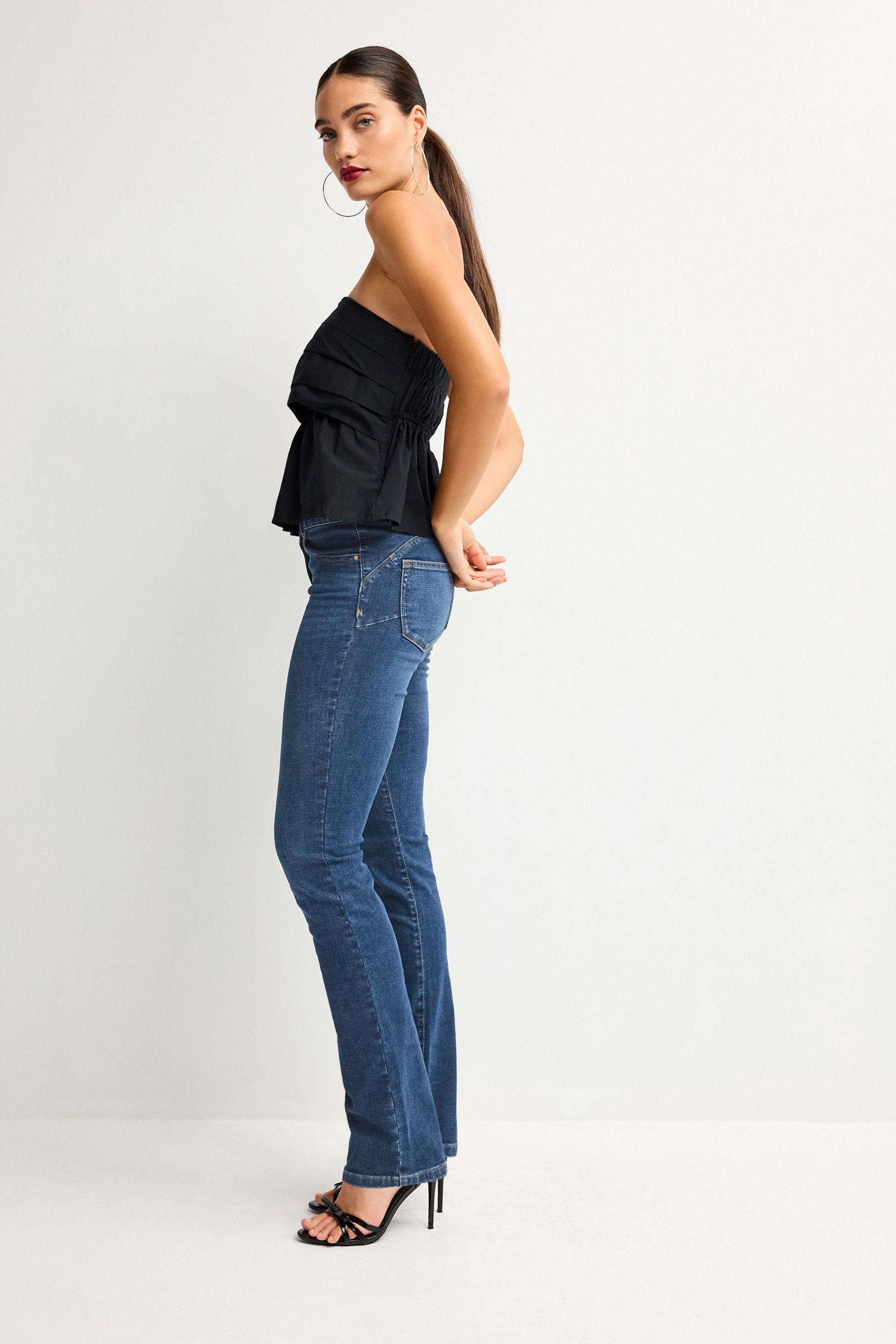 Buy Mid Blue Wash Slim Lift And Shape Bootcut Jeans from the Next UK ...