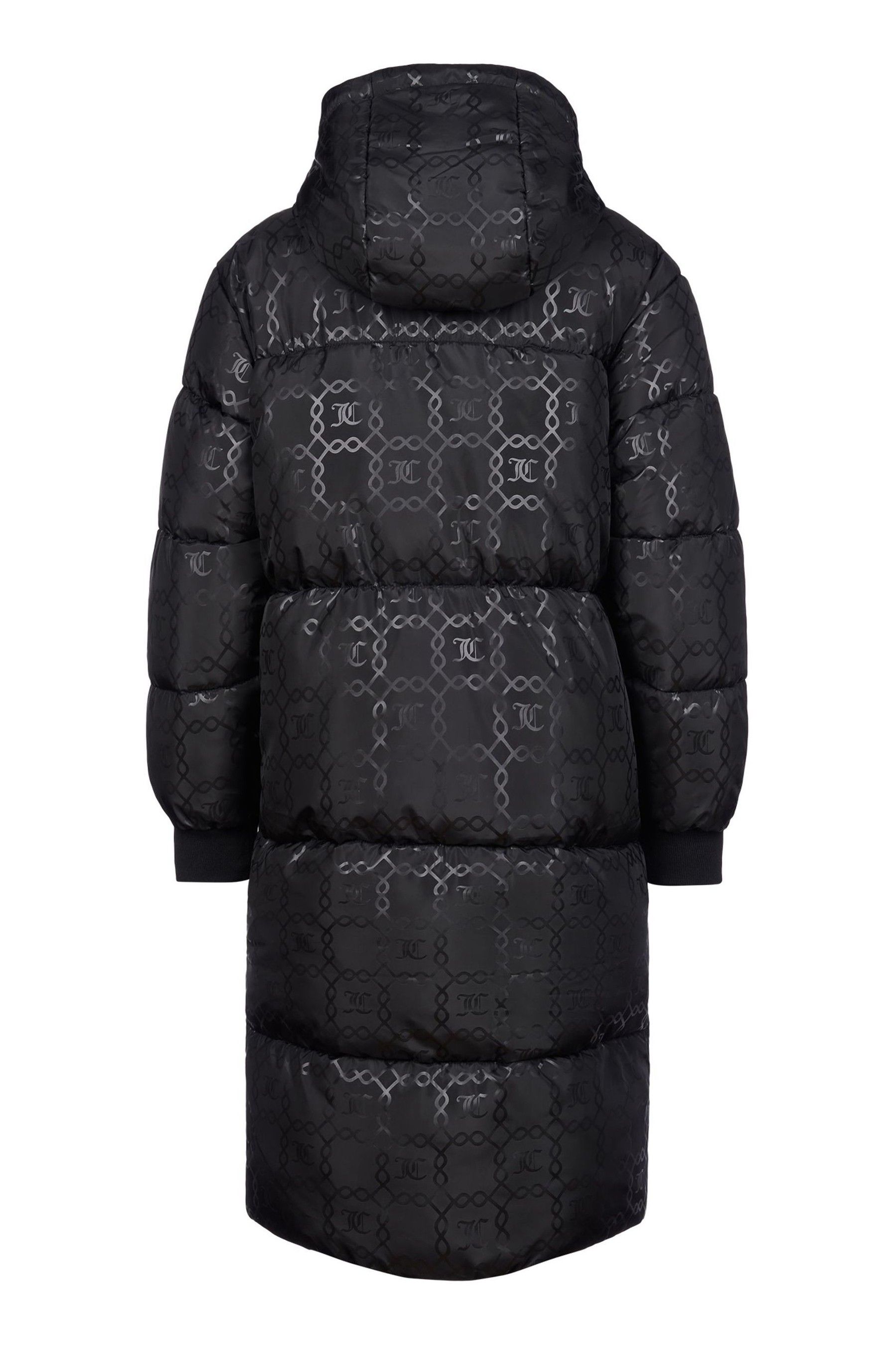 Buy Juicy Couture Girls Monogram Quilted Puffer Black Coat from the ...