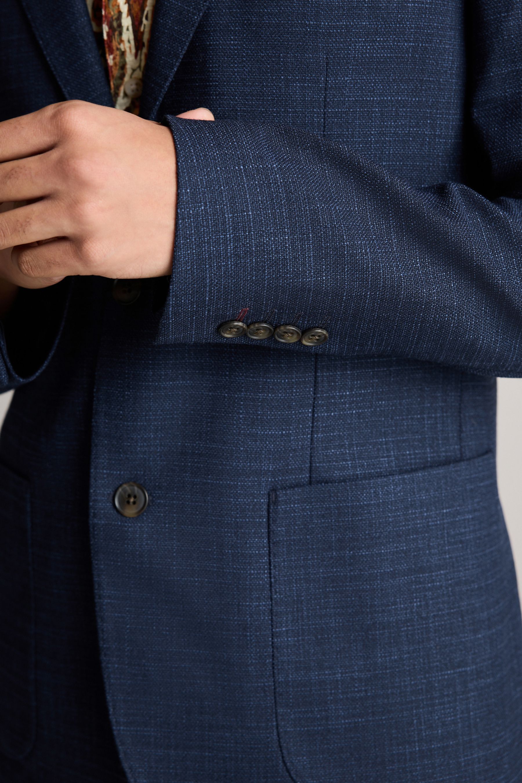 Buy Blue Slim Slim Fit Textured Smart Blazer from the Next UK online shop
