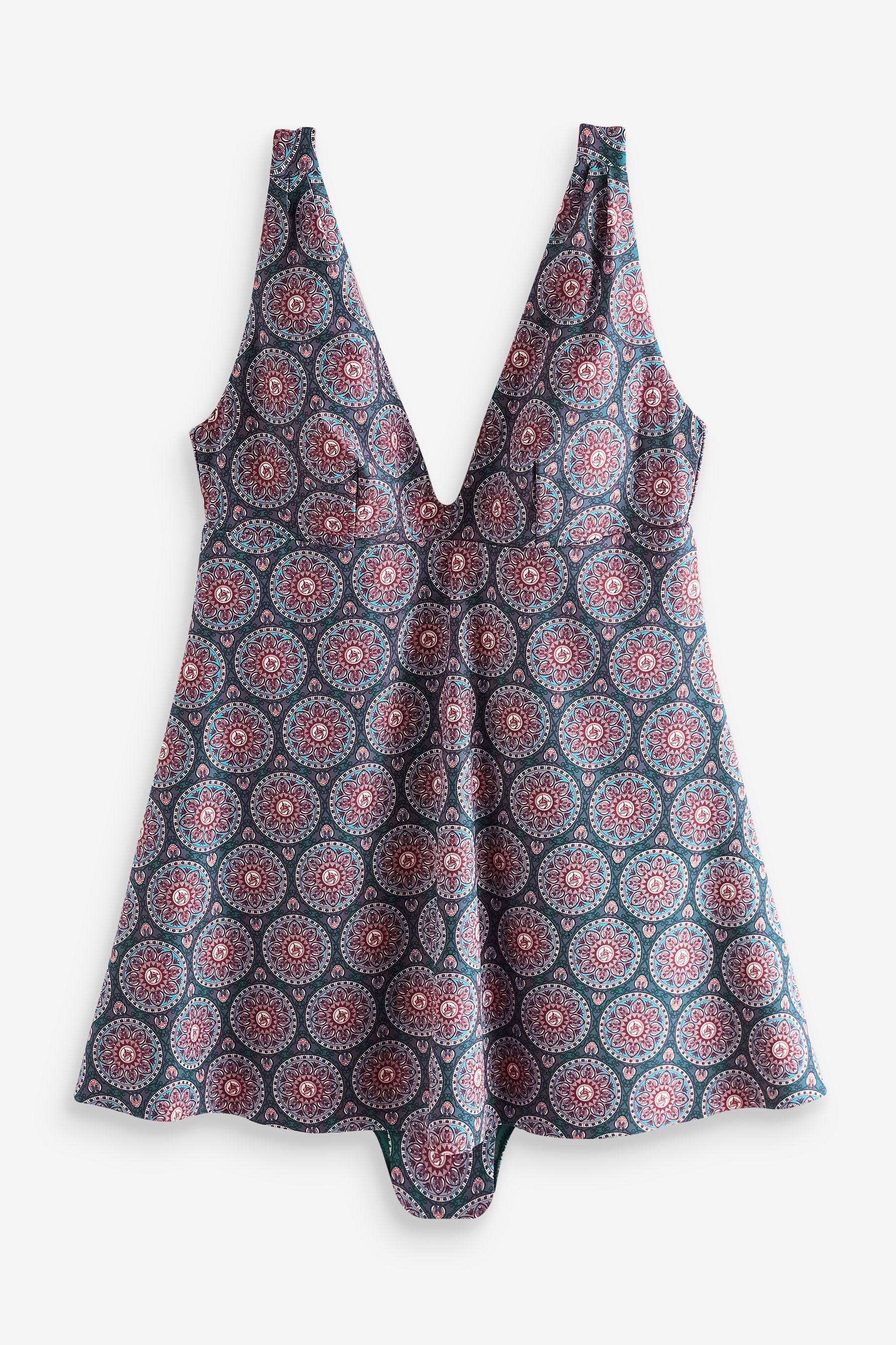 Buy Teal Blue Tile Woodblock Shaping Swimdress from the Next UK online shop