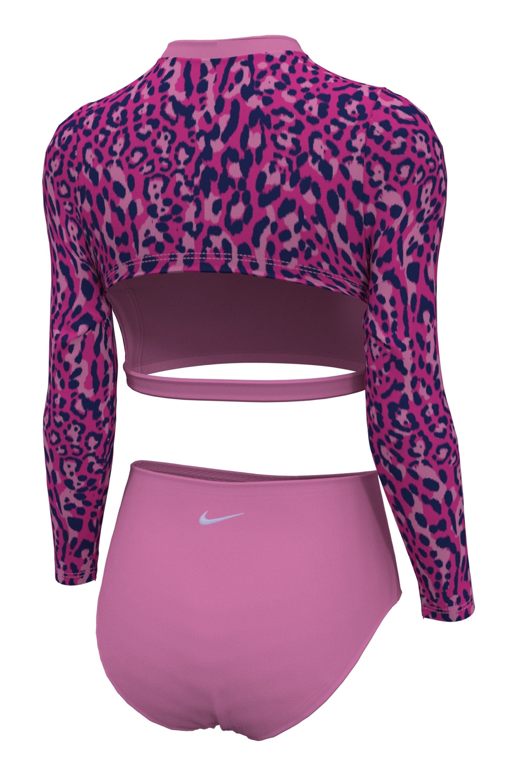 Buy Nike Pink Nike Swim Animal Print Long Sleeve Bikini Set from the ...