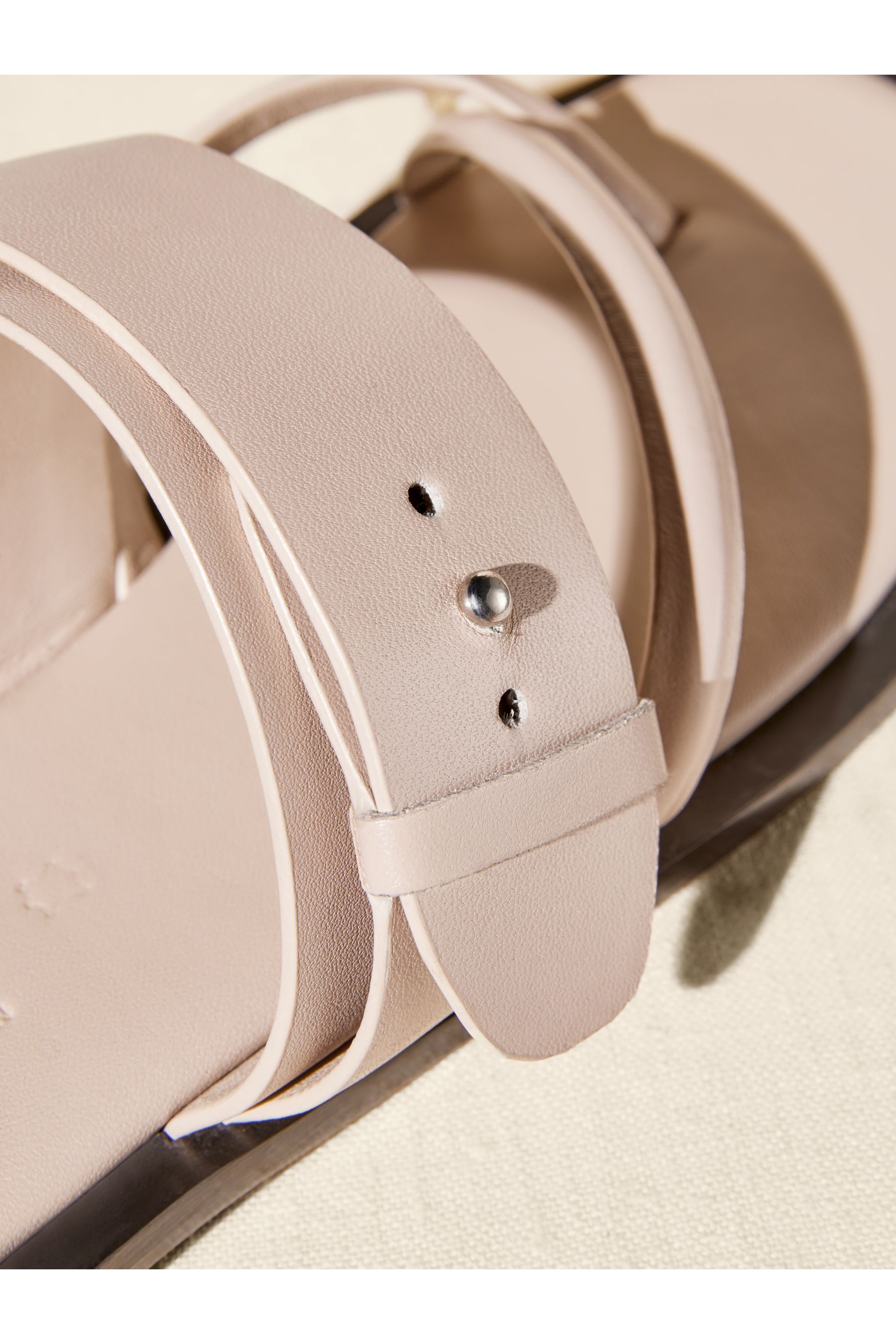 Buy Bone Premium Leather Forever Comfort® Cross Toe Post Sandals from ...