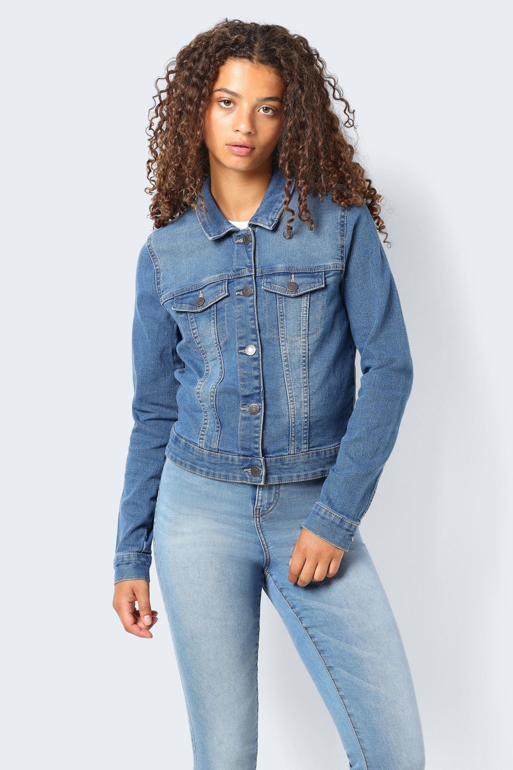 Buy NOISY MAY Navy Blue Fitted Denim Jacket from the Next UK online shop