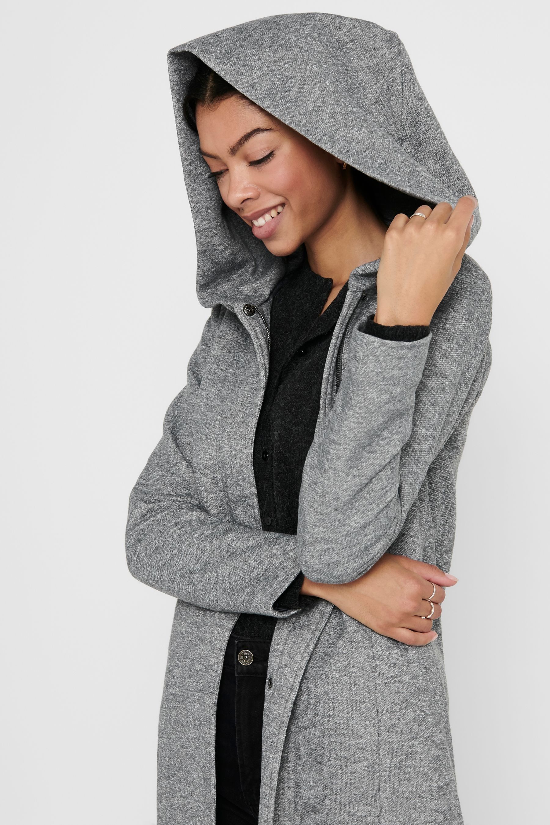 Buy ONLY Grey Hooded Smart Coat from the Next UK online shop