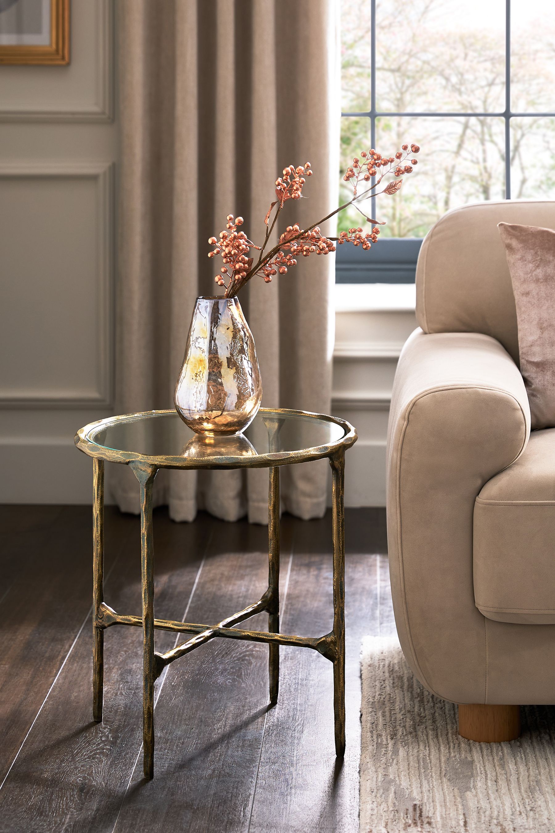 Buy Gold Wrought Glass Top Side Table from the Next UK online shop
