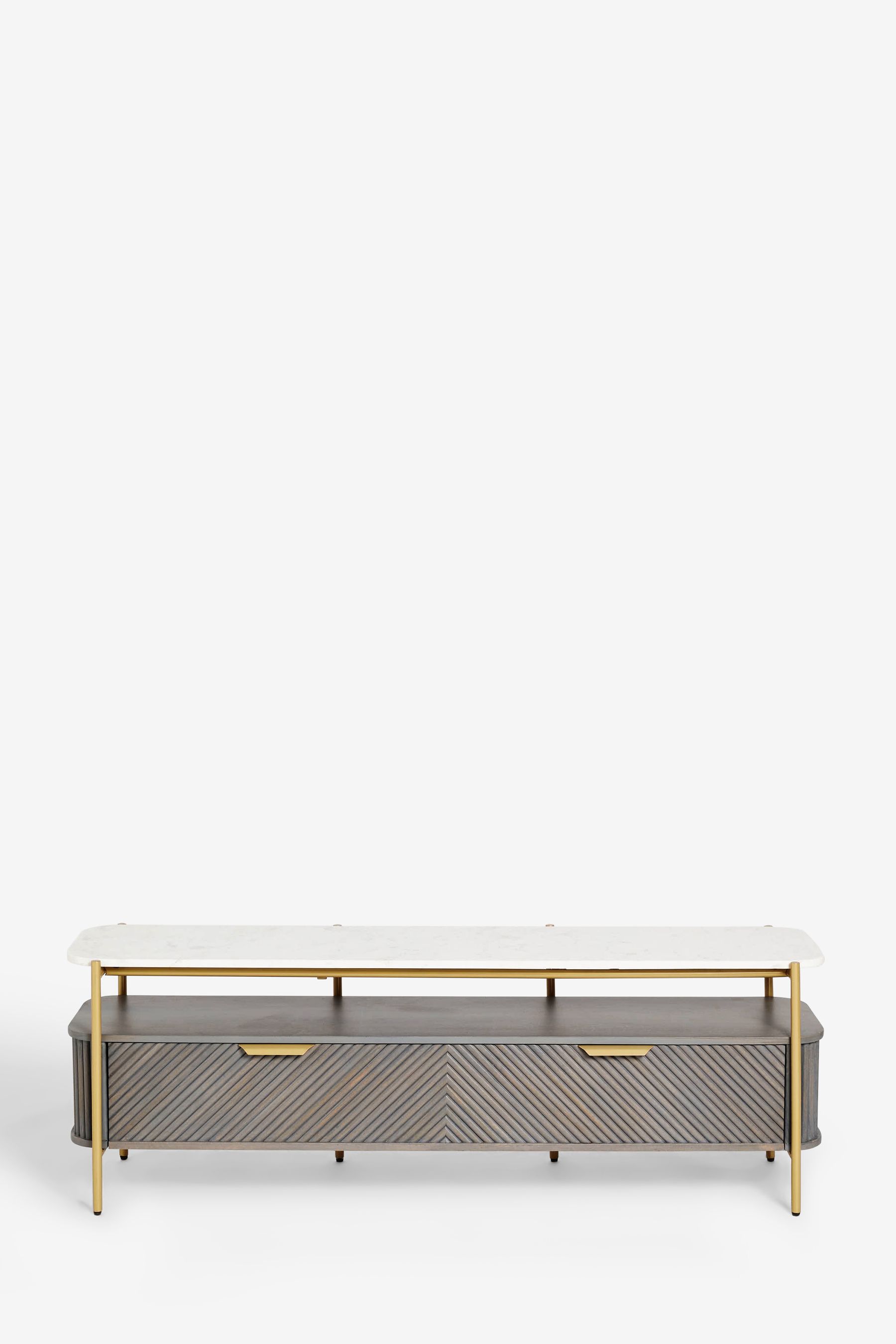 Buy Dark Grey Valencia Marble Mango Wood Up to 65 inch, Floating Top TV ...