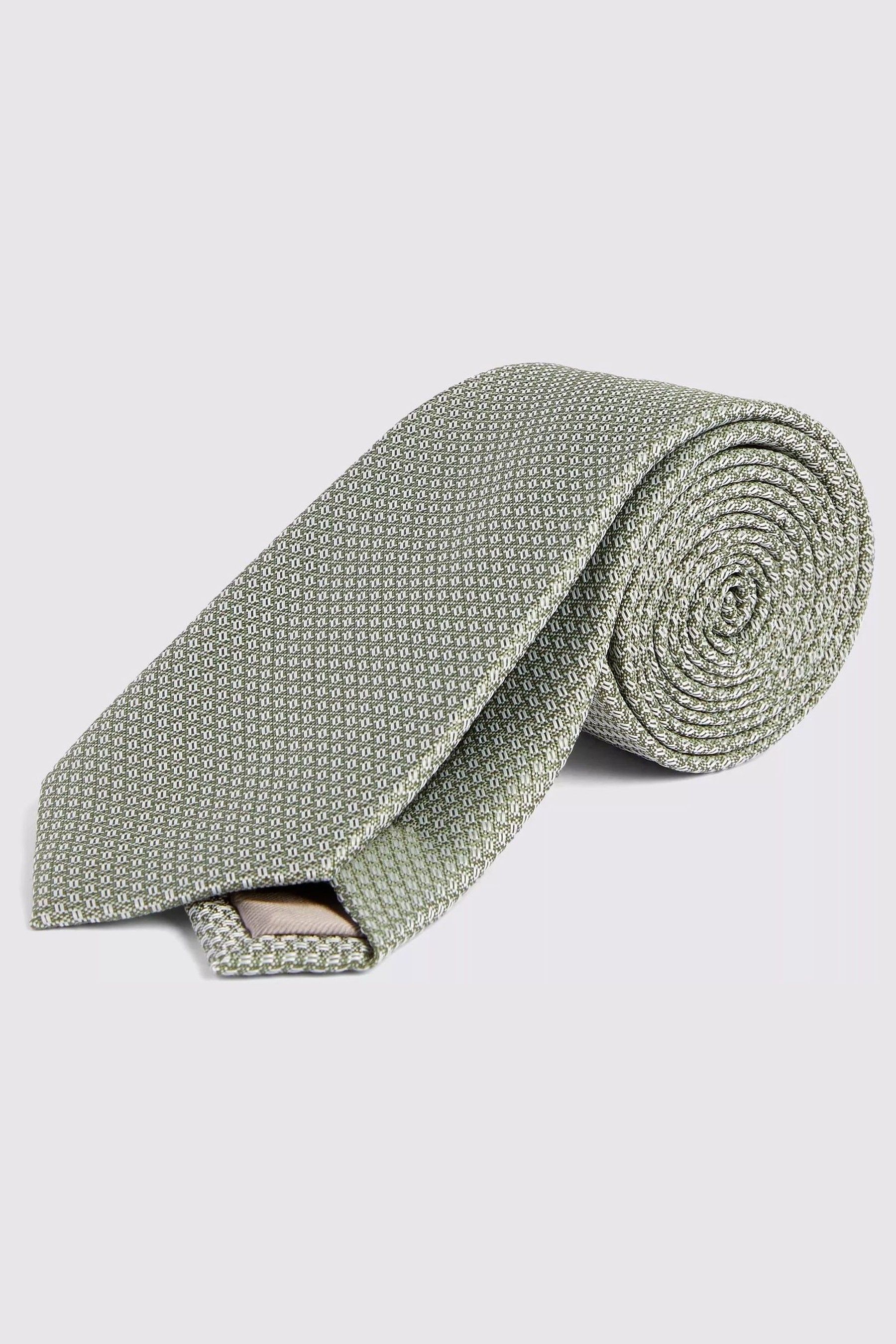 Buy MOSS Light Green Textured Tie from the Next UK online shop
