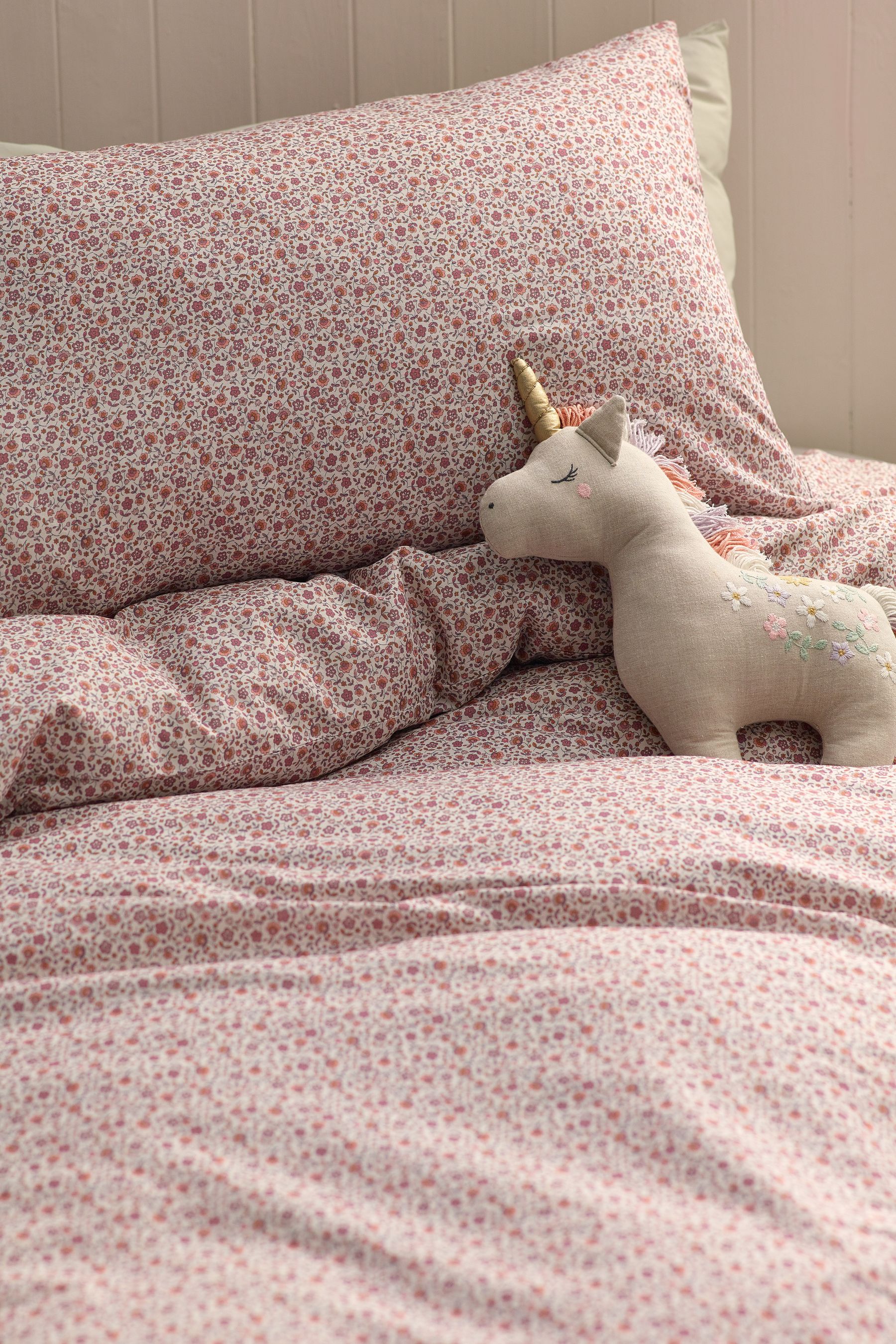 Buy Fig Pink Floral 100% Cotton Printed Bedding Duvet Cover and ...