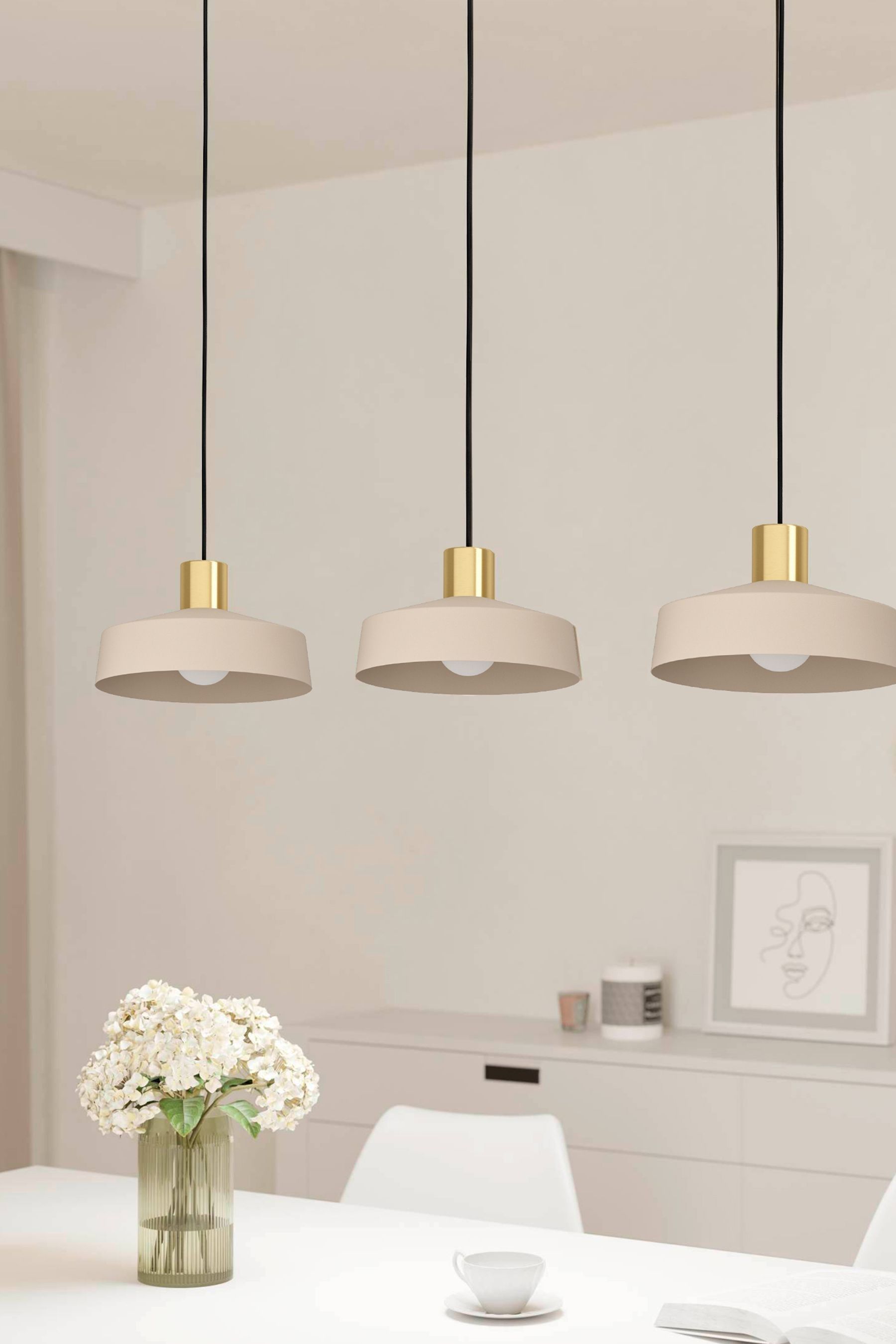 Buy Eglo Brass Valdiola 3 Light Pendant Ceiling Light from the Next UK ...