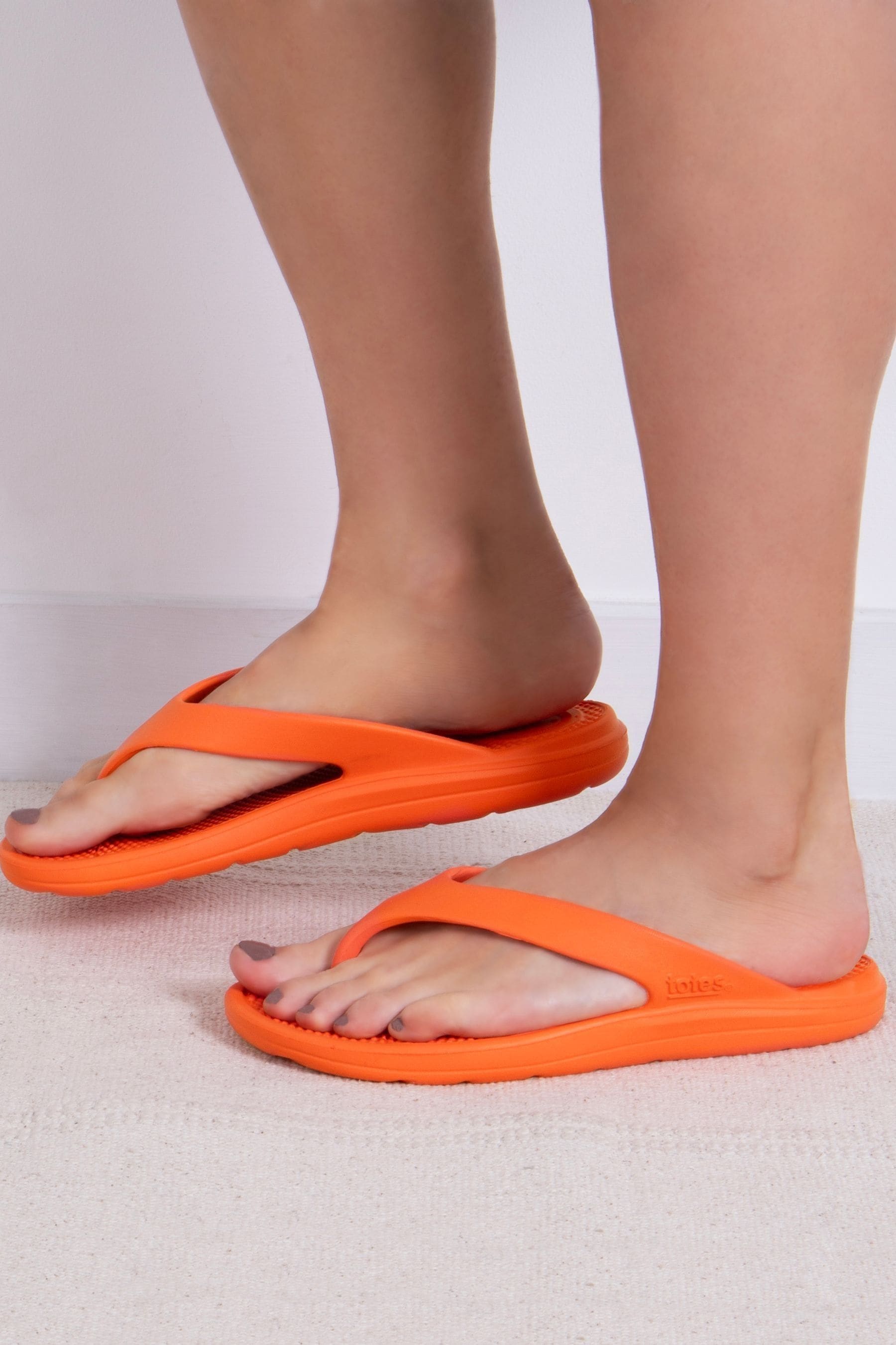 Buy Totes Orange Ladies Solbounce Toe Post Flip Flops Sandals from the ...