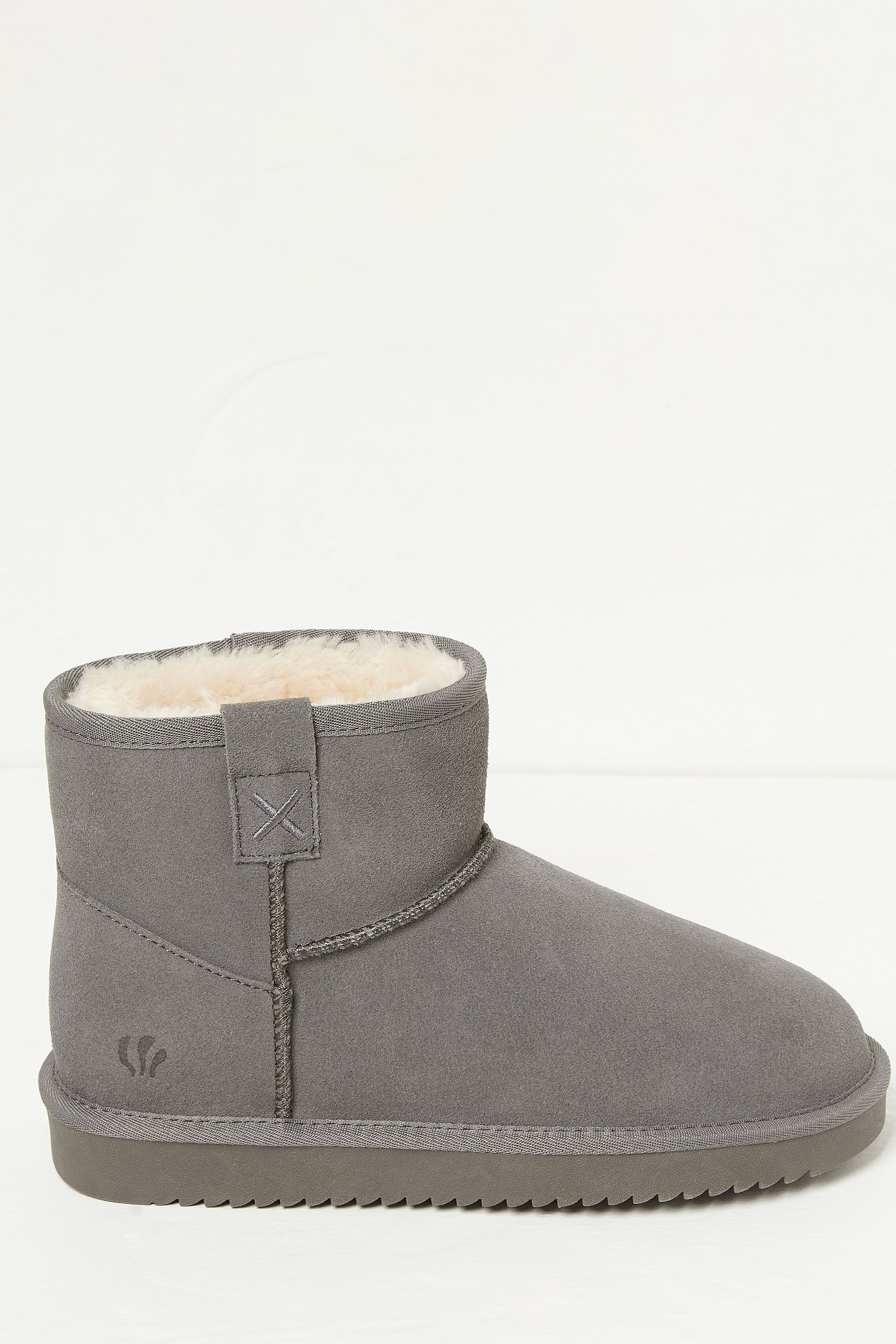 Buy FatFace Grey Maeve Suede Slipper Boots from Next Ireland