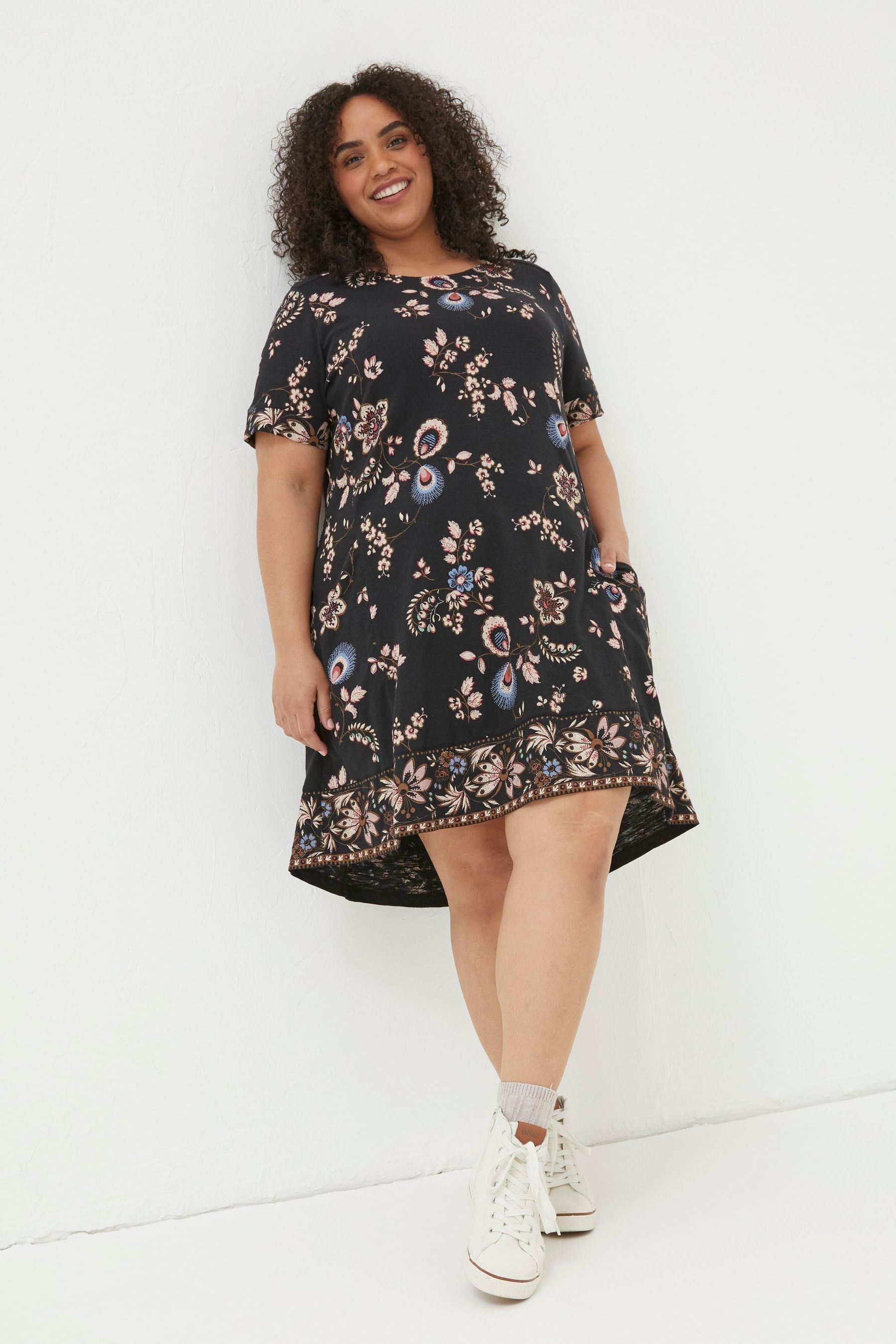 Buy FatFace Black Simone Fall Floral Jersey Dress from Next Ireland