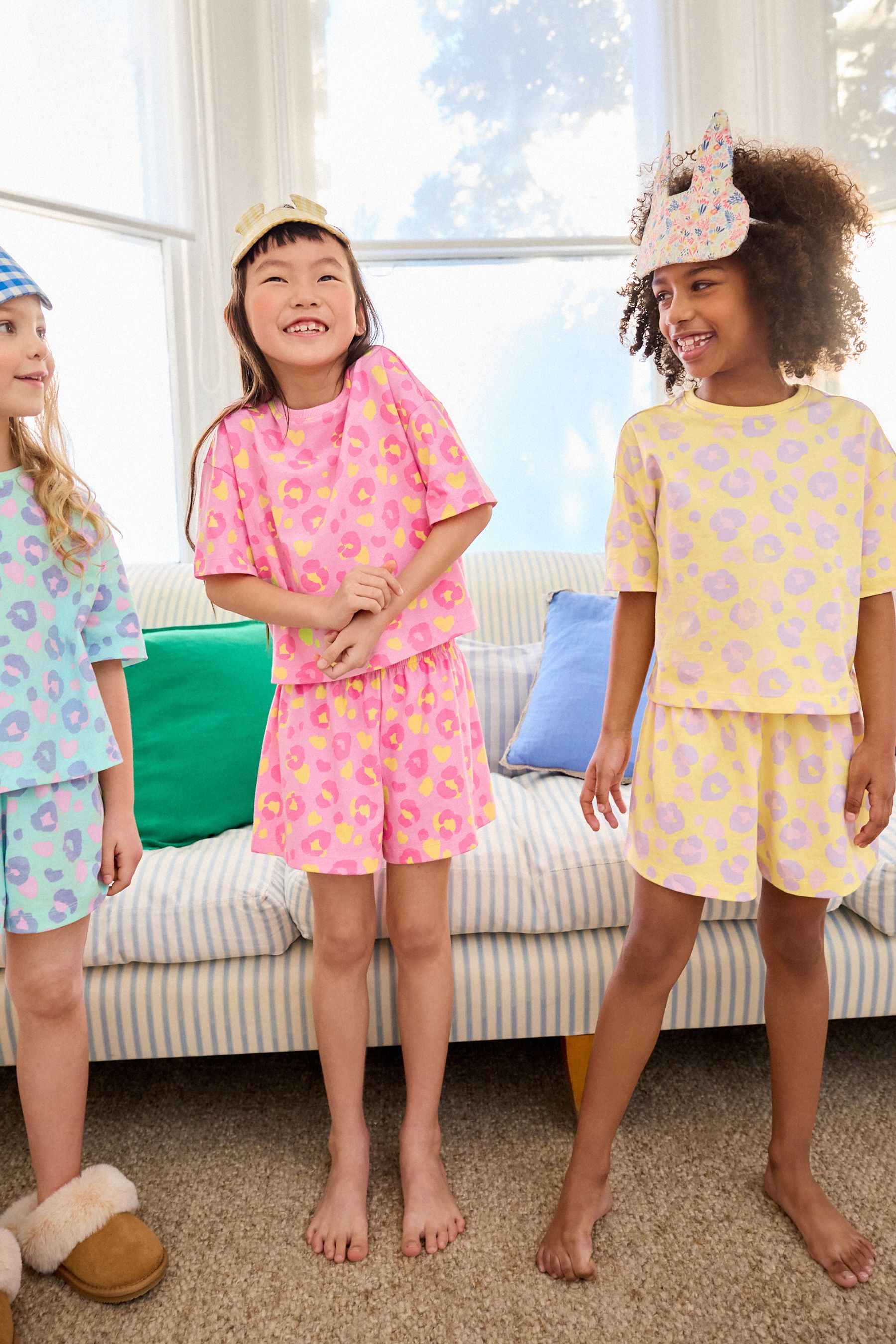 Buy Pastel Leopard Print' Short Pyjamas 3 Pack (9mths-16yrs) from the ...