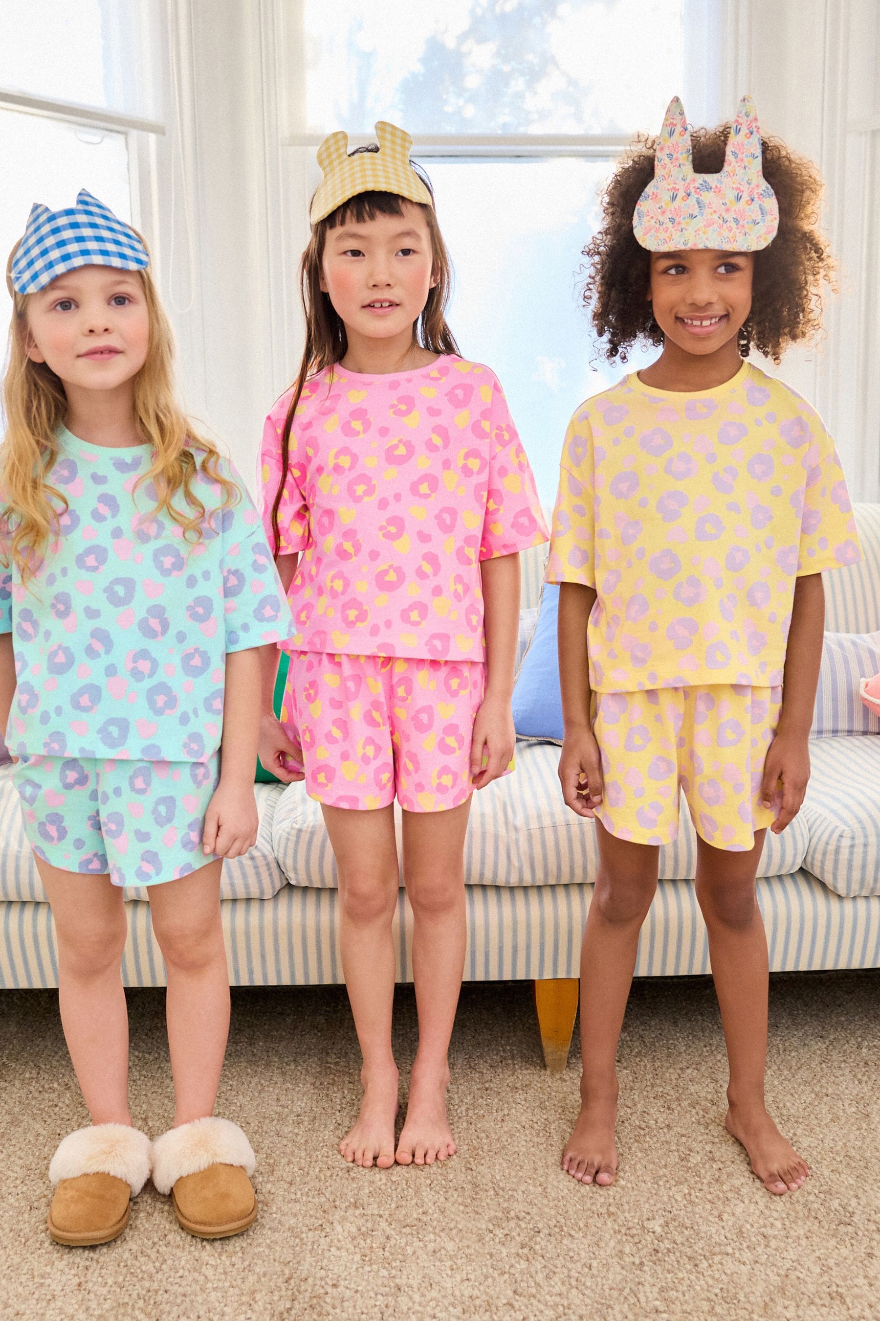 Buy Pastel Leopard Print' Short Pyjamas 3 Pack (9mths-16yrs) from the ...