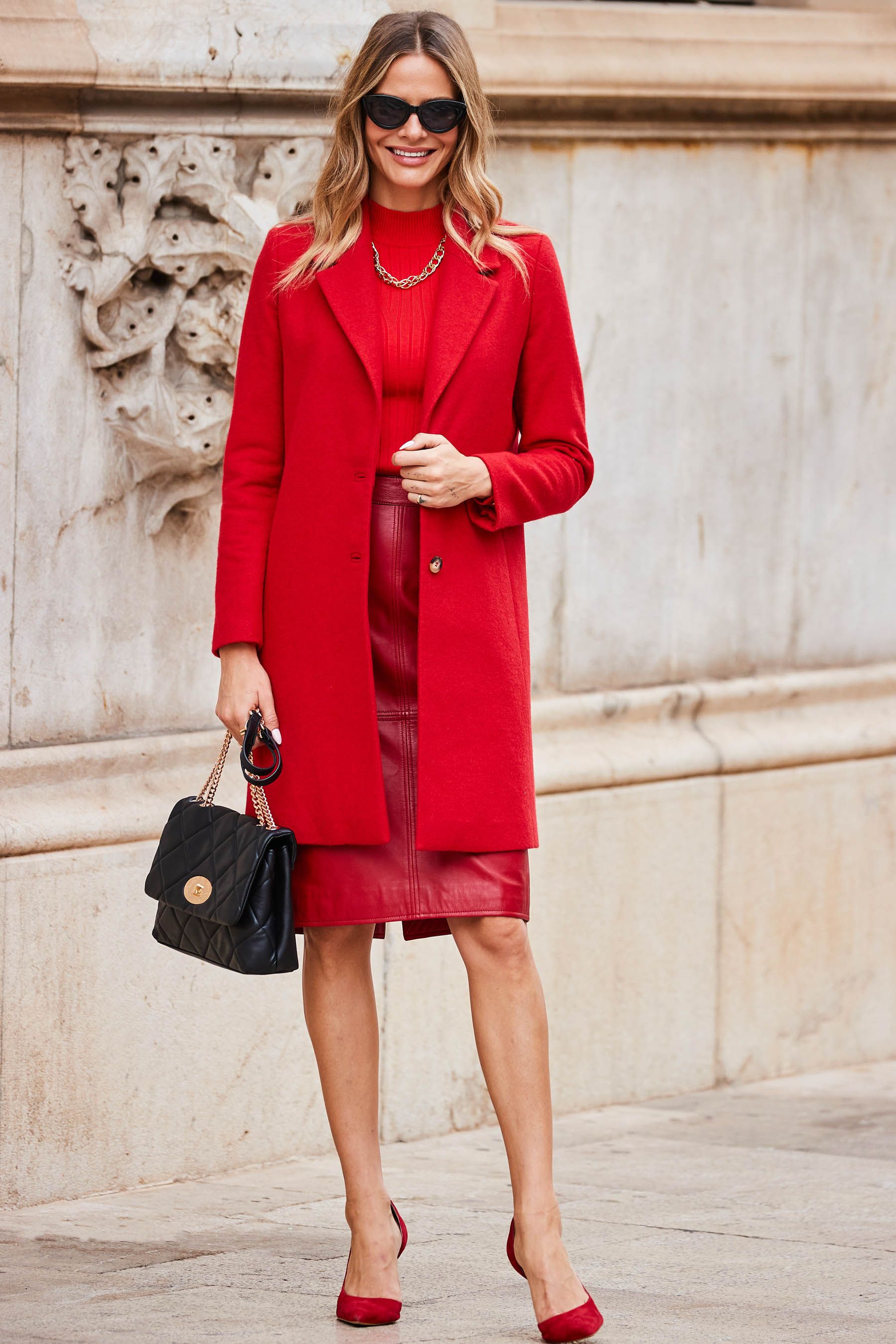 Buy Sosandar Red Wool Mix Formal Coat from the Next UK online shop