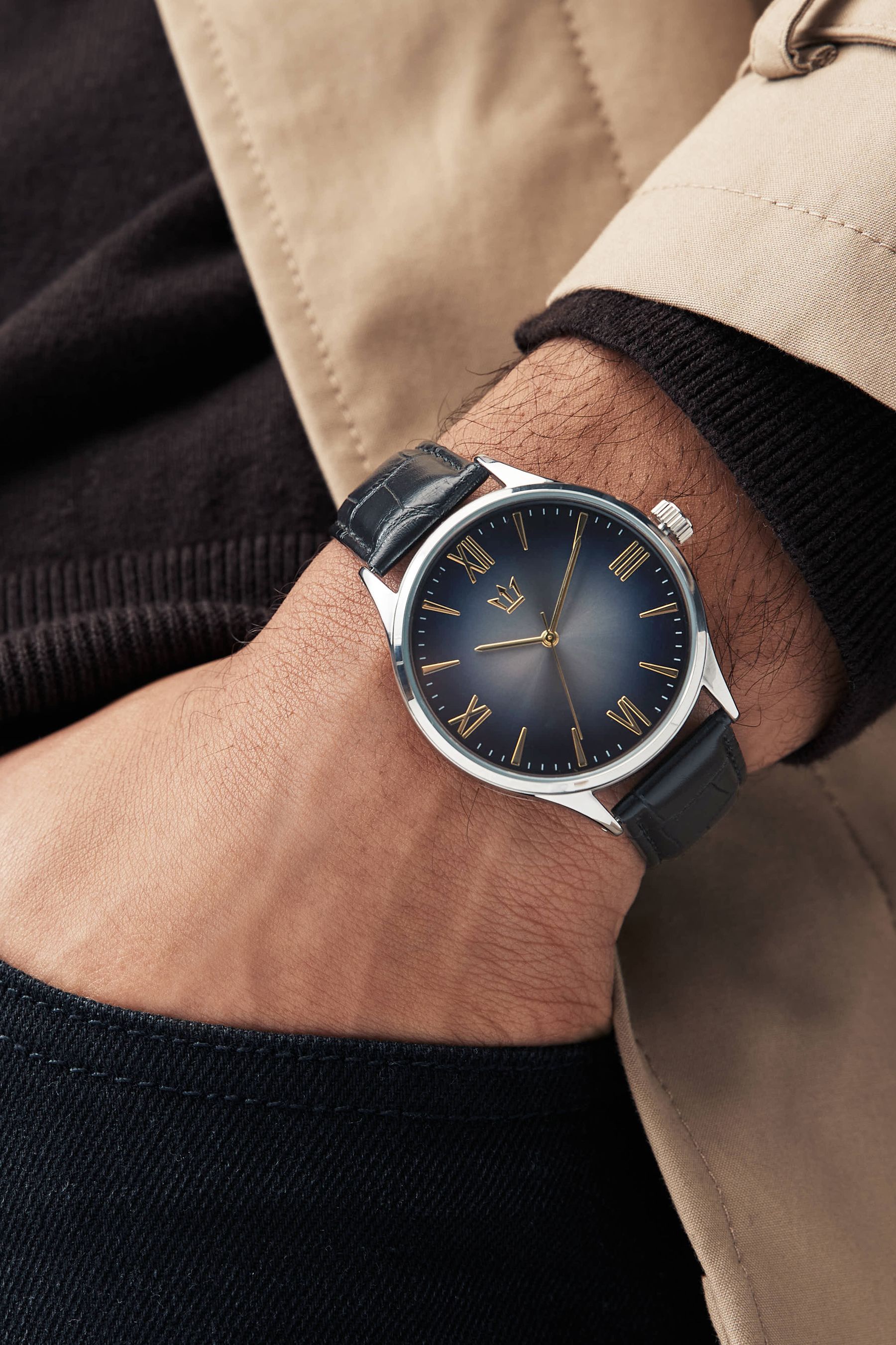 Buy Black Watch with Textured Strap from the Next UK online shop
