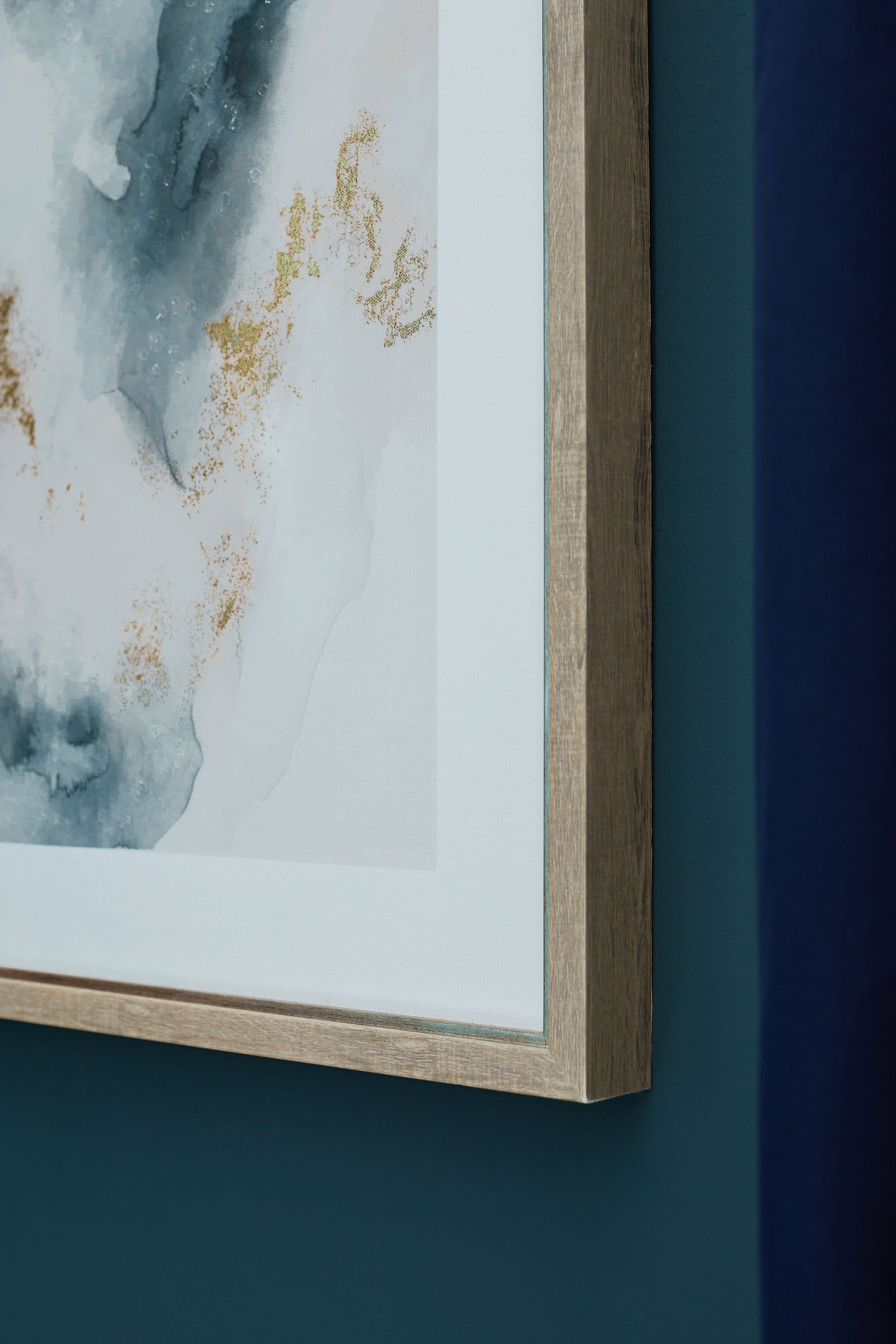 Buy Blue/Gold Abstract Framed Canvas Wall Art Set Of 2 from the Next UK ...