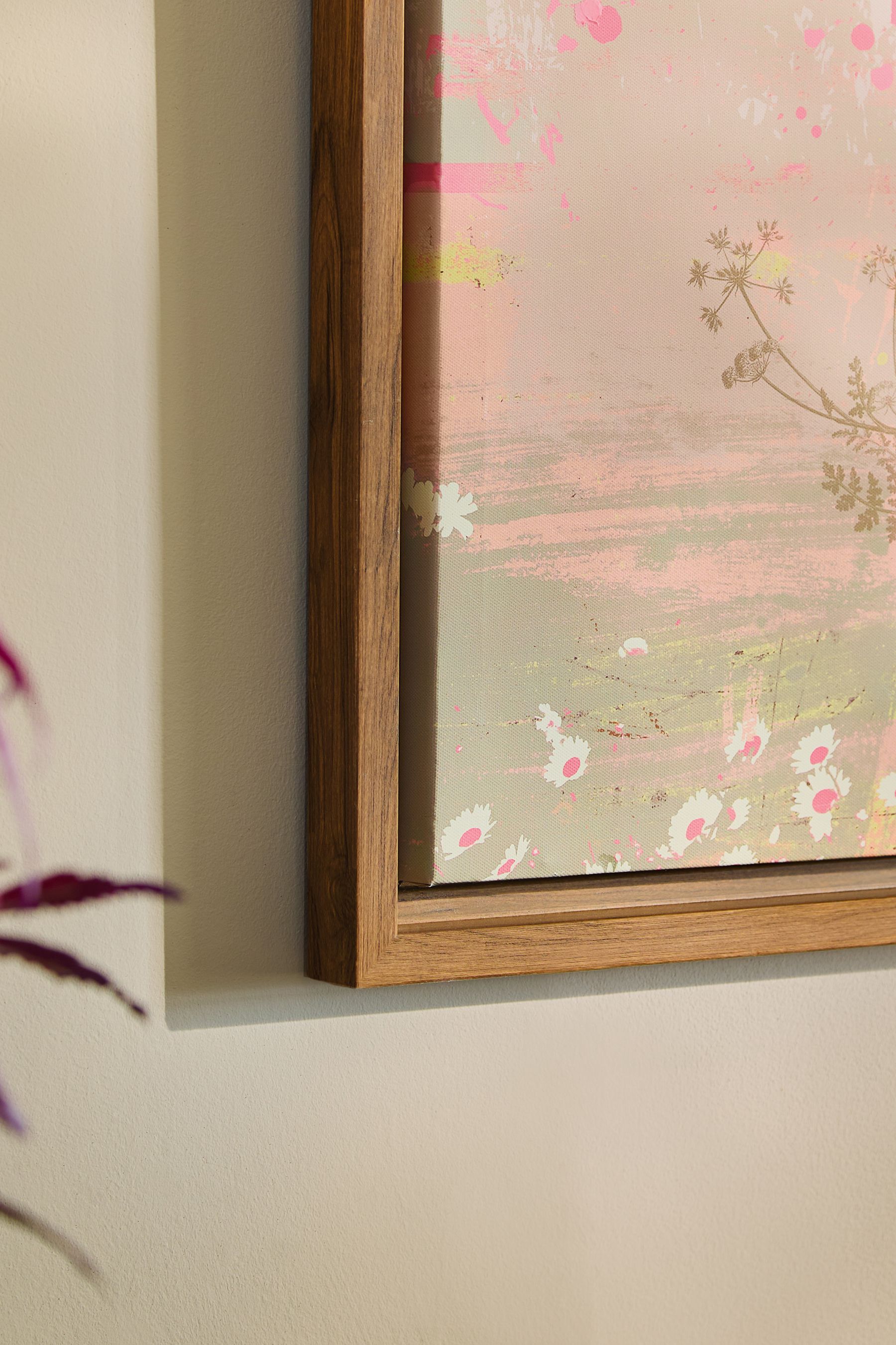 Buy Pink Summer Meadow Landscape Framed Canvas Wall Art from the Next ...