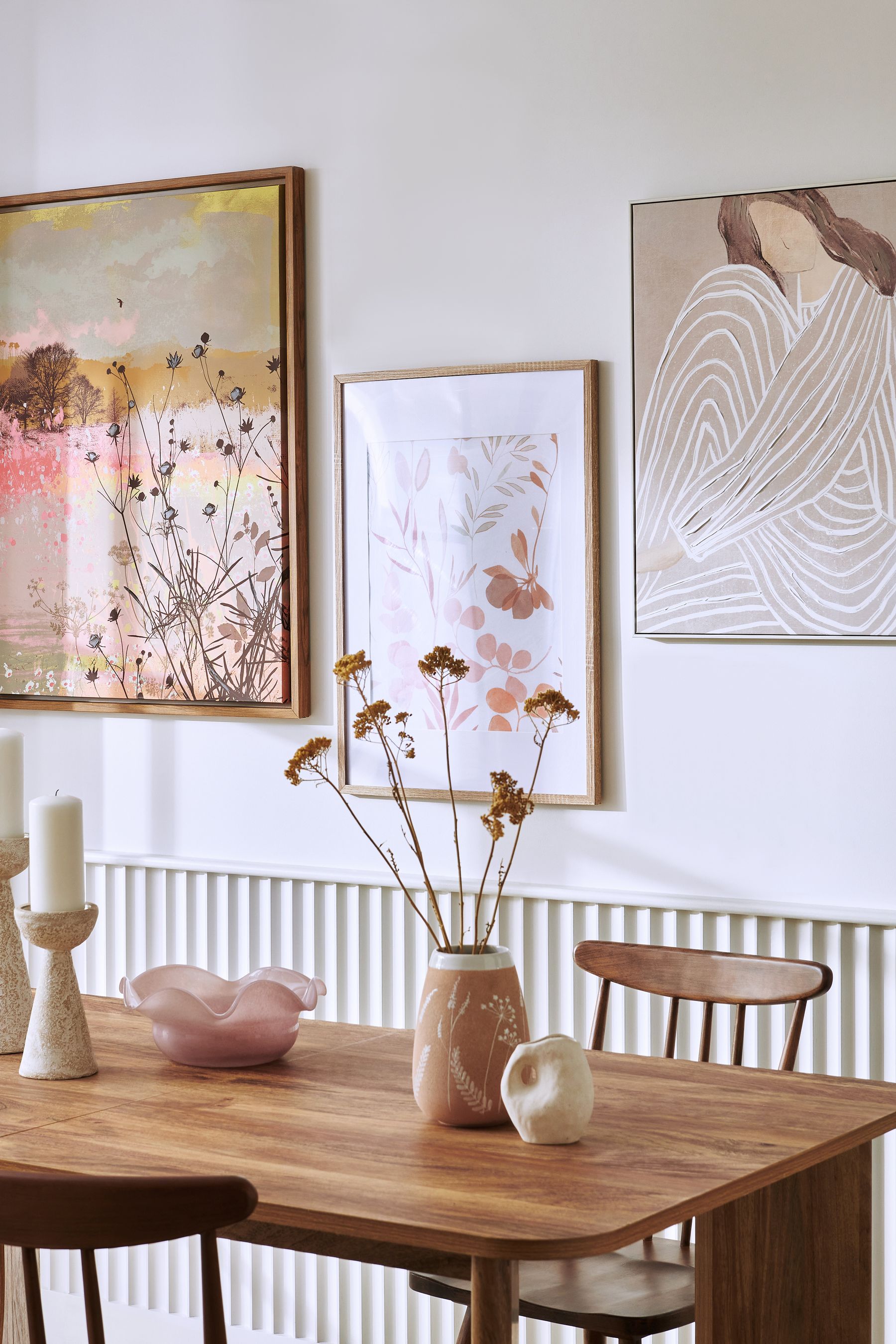 Buy Pink Summer Meadow Landscape Framed Canvas Wall Art from the Next ...