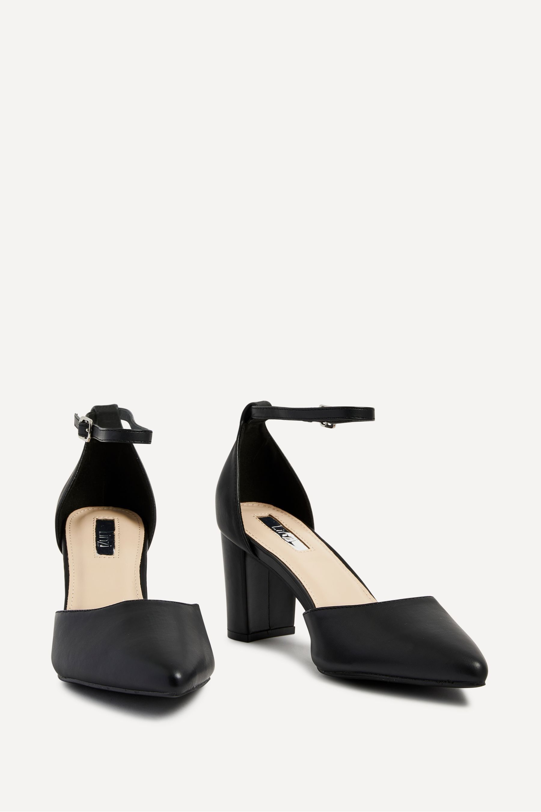 Buy Linzi Black Jude Closed Back Court Block Heels from the Next UK ...