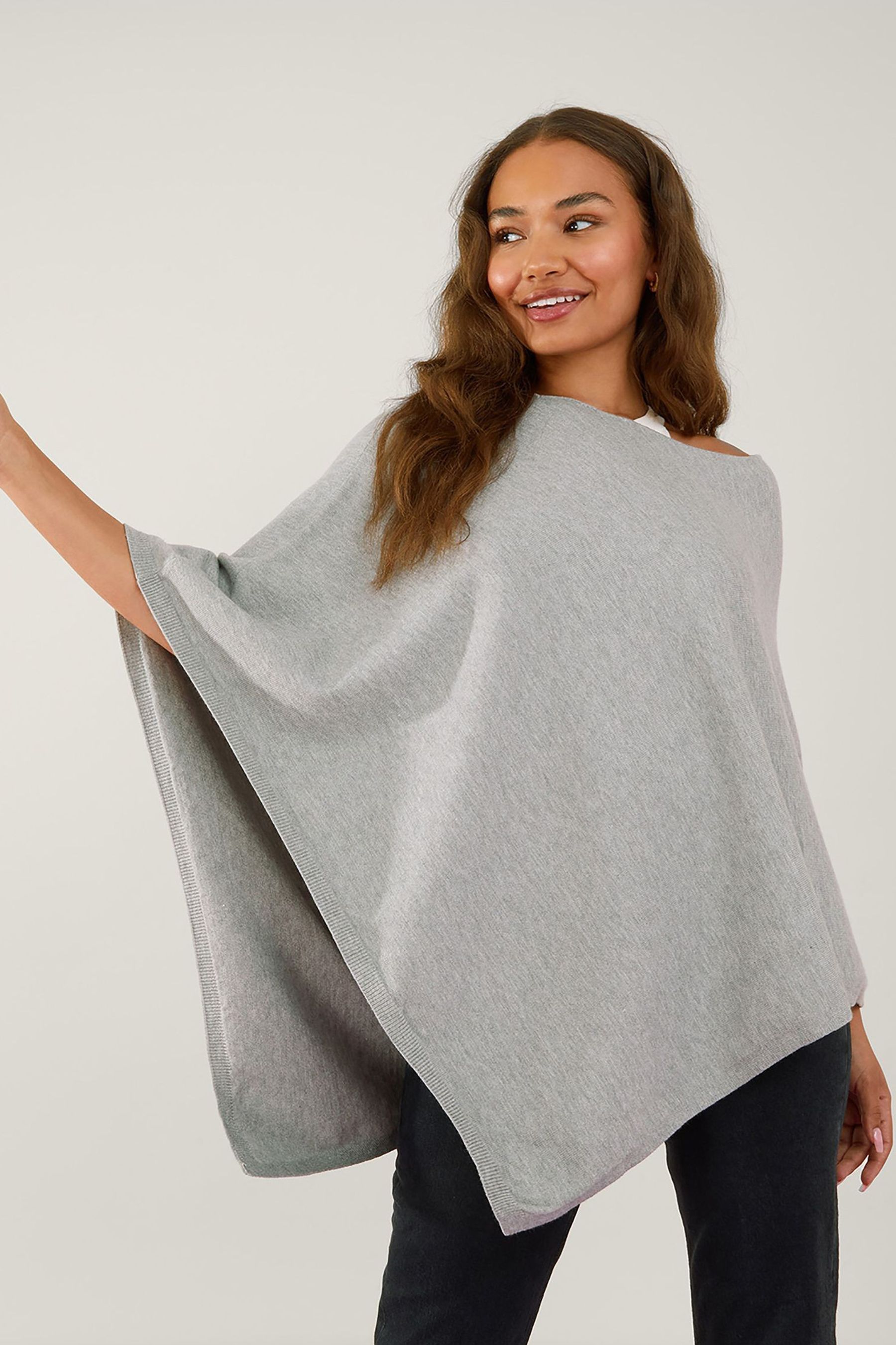 Buy Accessorize Grey Knit Poncho from the Next UK online shop