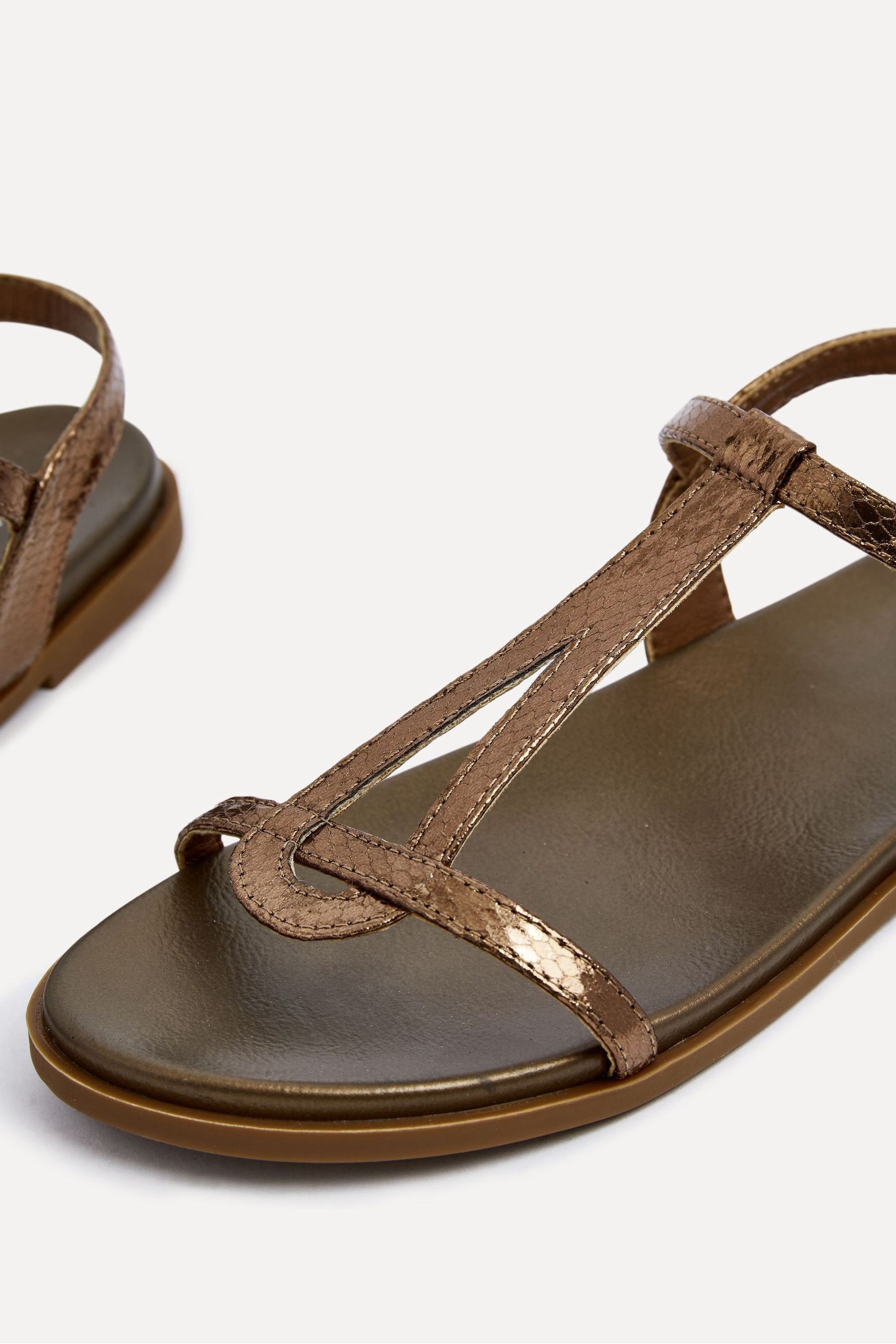 Buy Linzi Brown Luxor Textured T-Bar Sandals from the Next UK online shop