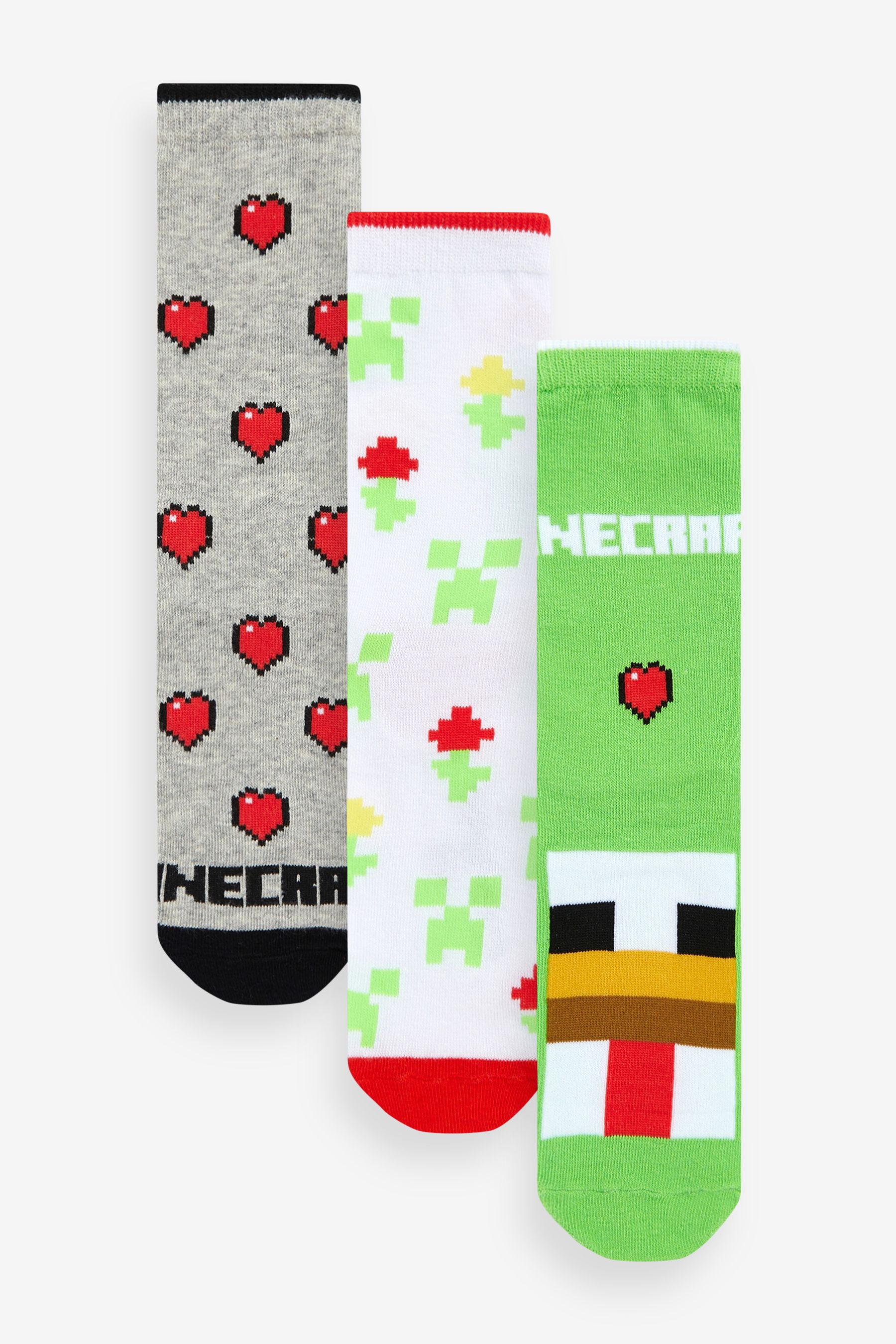 Buy Character Green Minecraft Socks 3 Pack from the Next UK online shop