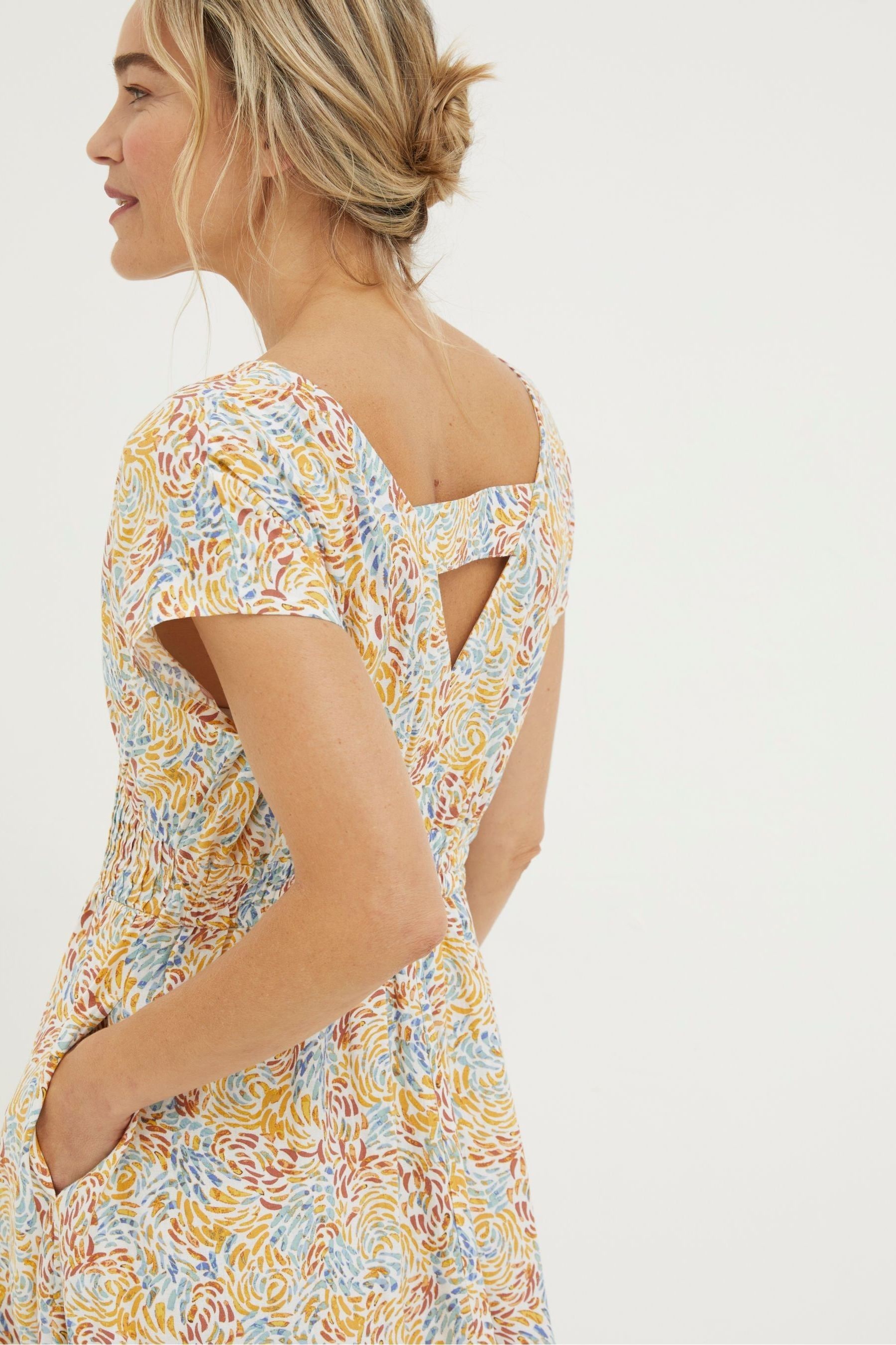 Buy FatFace Natural Linen Blend Midi Dress from the Next UK online shop