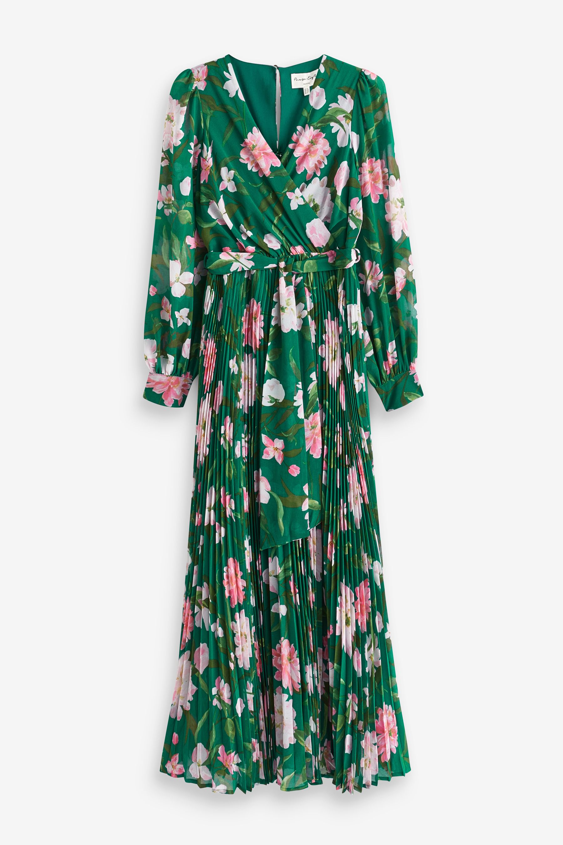 Buy Phase Eight Green Petite Rosa Floral Pleat Maxi Dress from the Next ...
