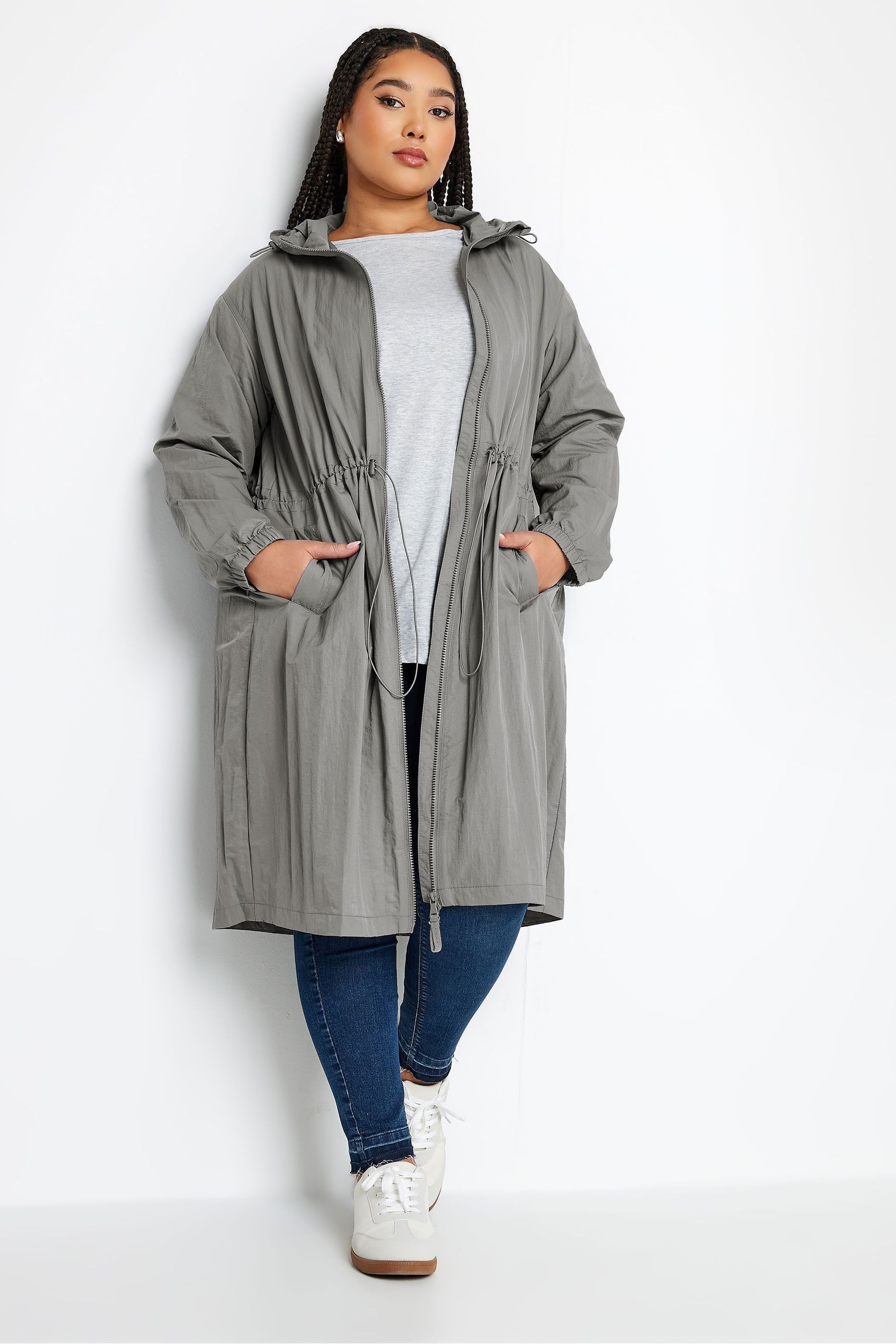 Buy Yours Curve Grey Lightweight Longline Parka Jacket from the Next UK ...