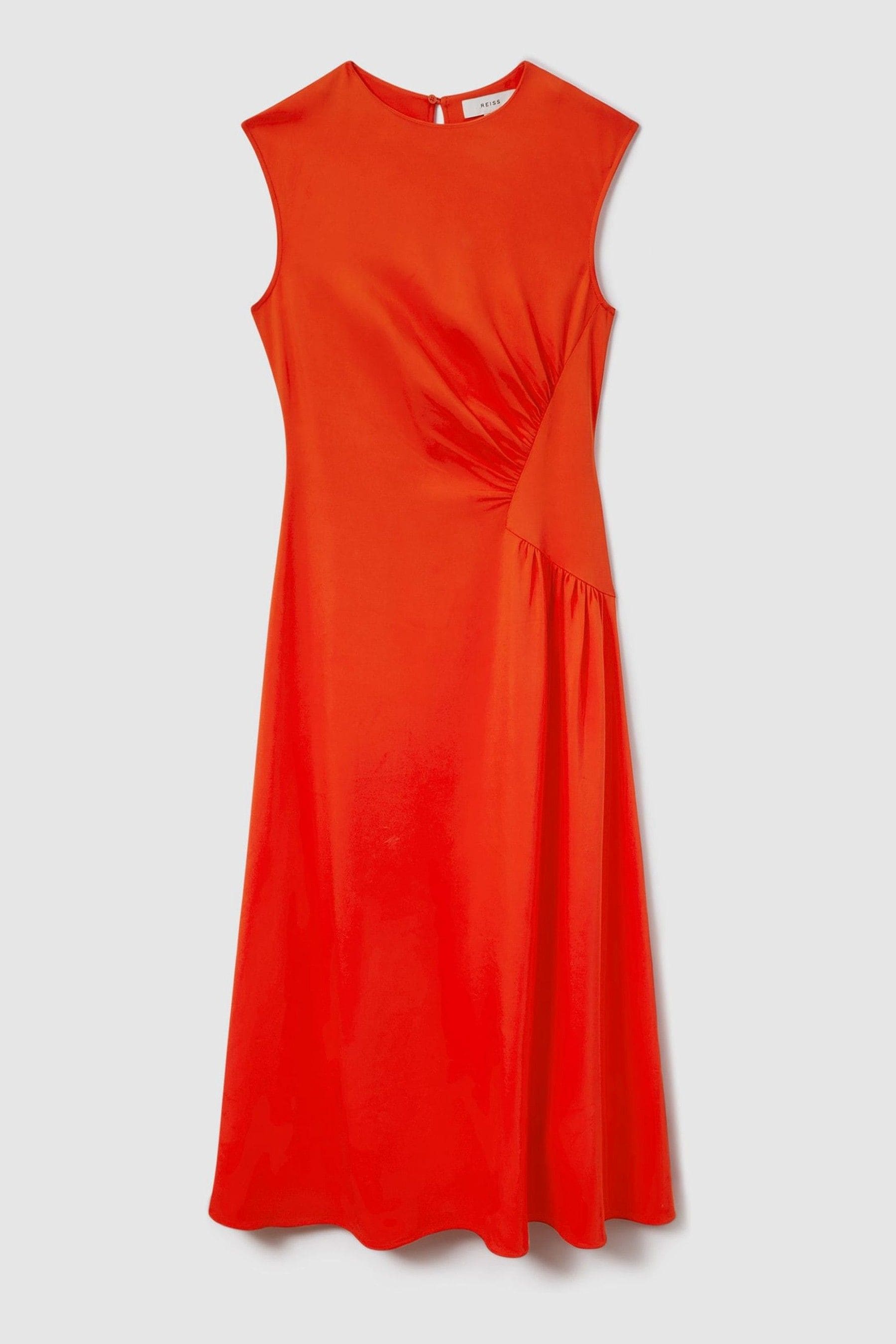 Buy Reiss Orange Stacey Petite Ruched Midi Dress from the Next UK ...