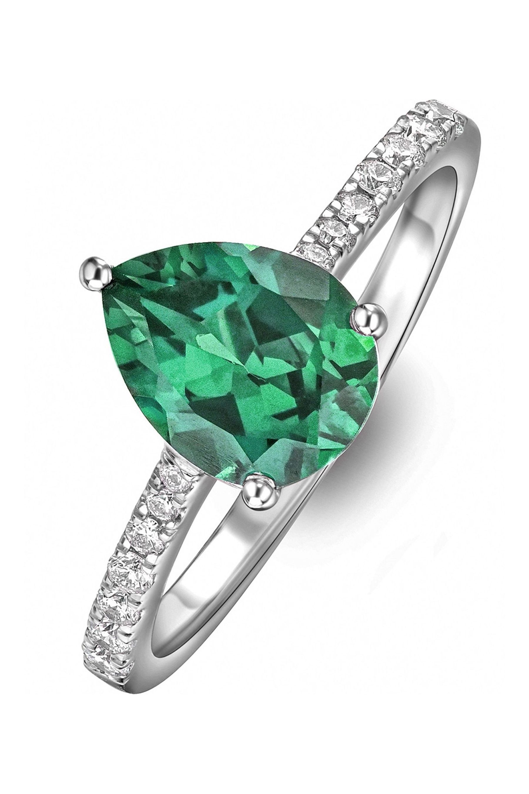 Buy The Diamond Store Emerald Astra 2.3ct Lab Diamond Pear Cut Ring ...