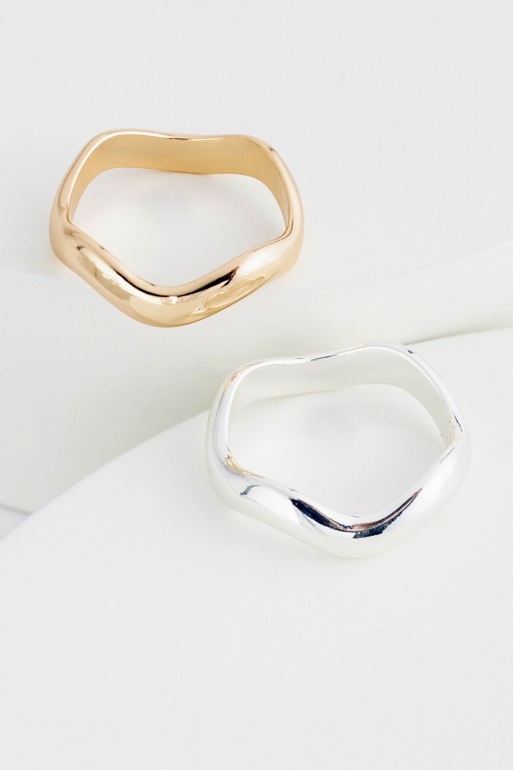 Buy Gold/Silver Tone Wave Rings 2 Pack Made With Recycled Zinc from the ...