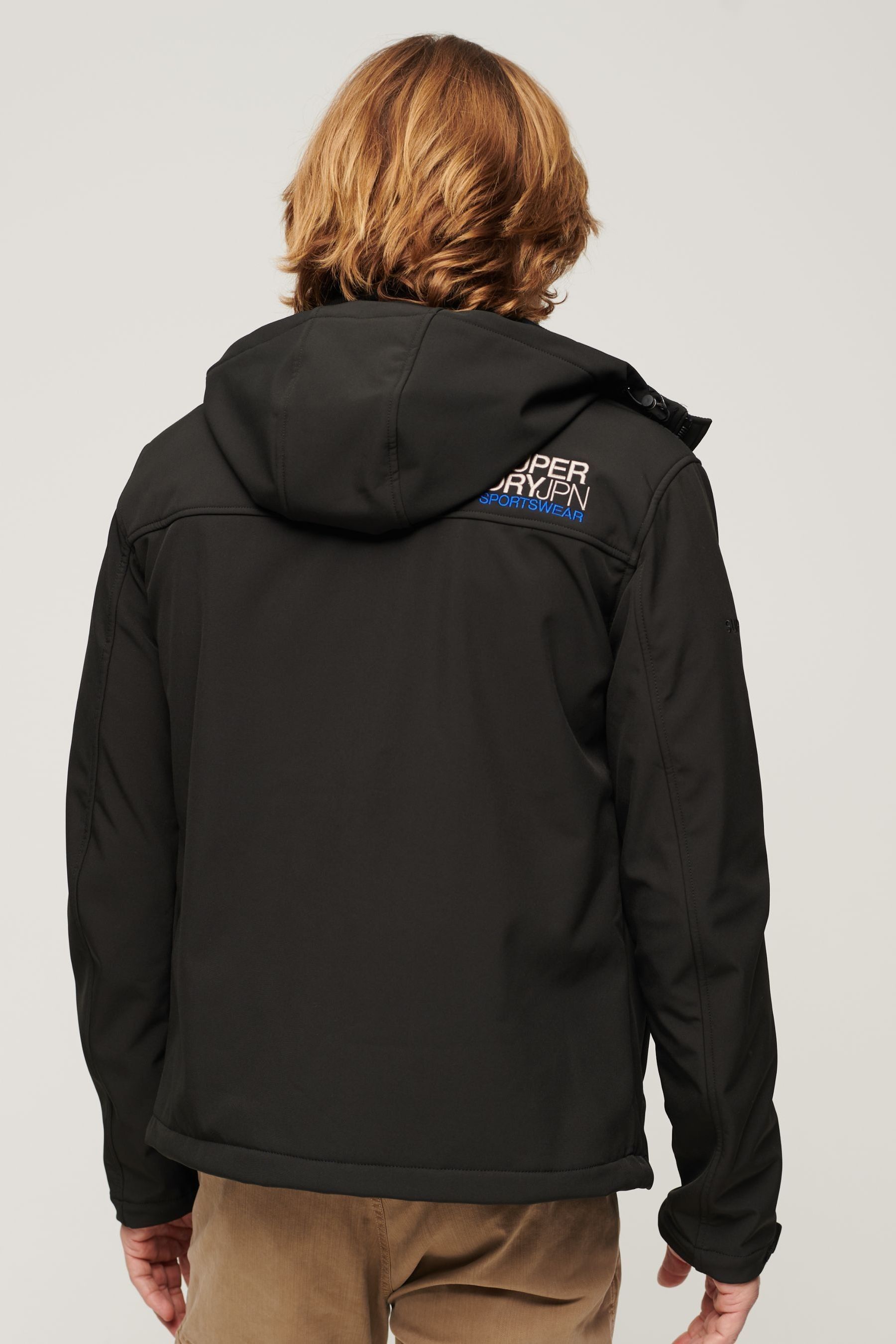 Buy Superdry Black Hooded Soft Shell Trekker Jacket from the Next UK ...