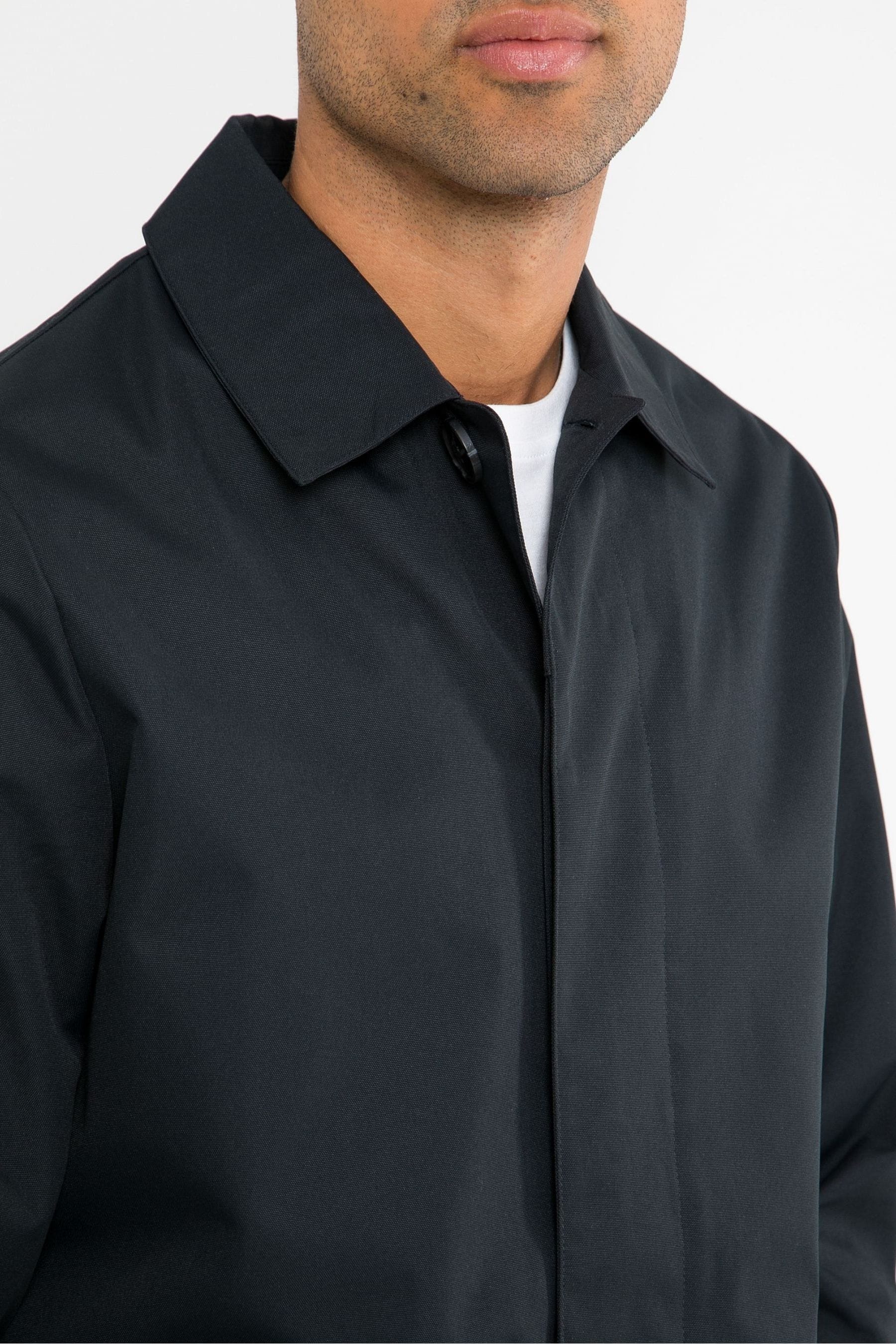 Buy Threadbare Navy Showerproof Longline Tailored Trench Coat from the ...