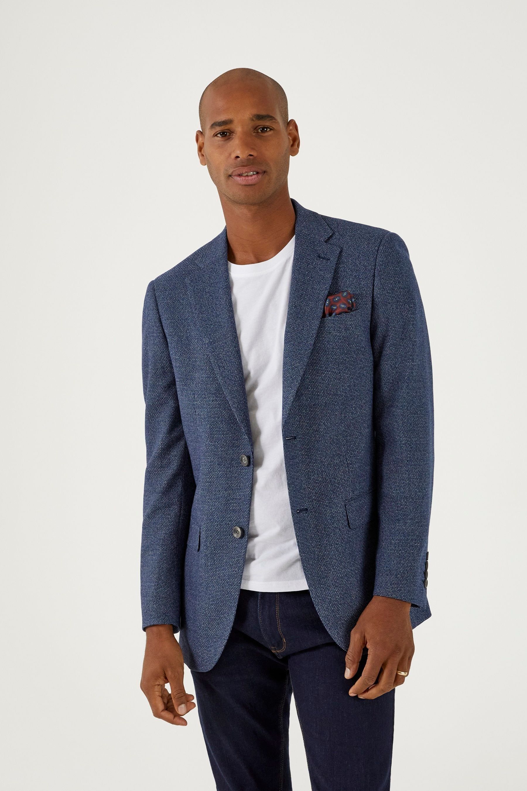 Buy Skopes Cole Navy Blue Tailored Fit Jacket from the Next UK online shop