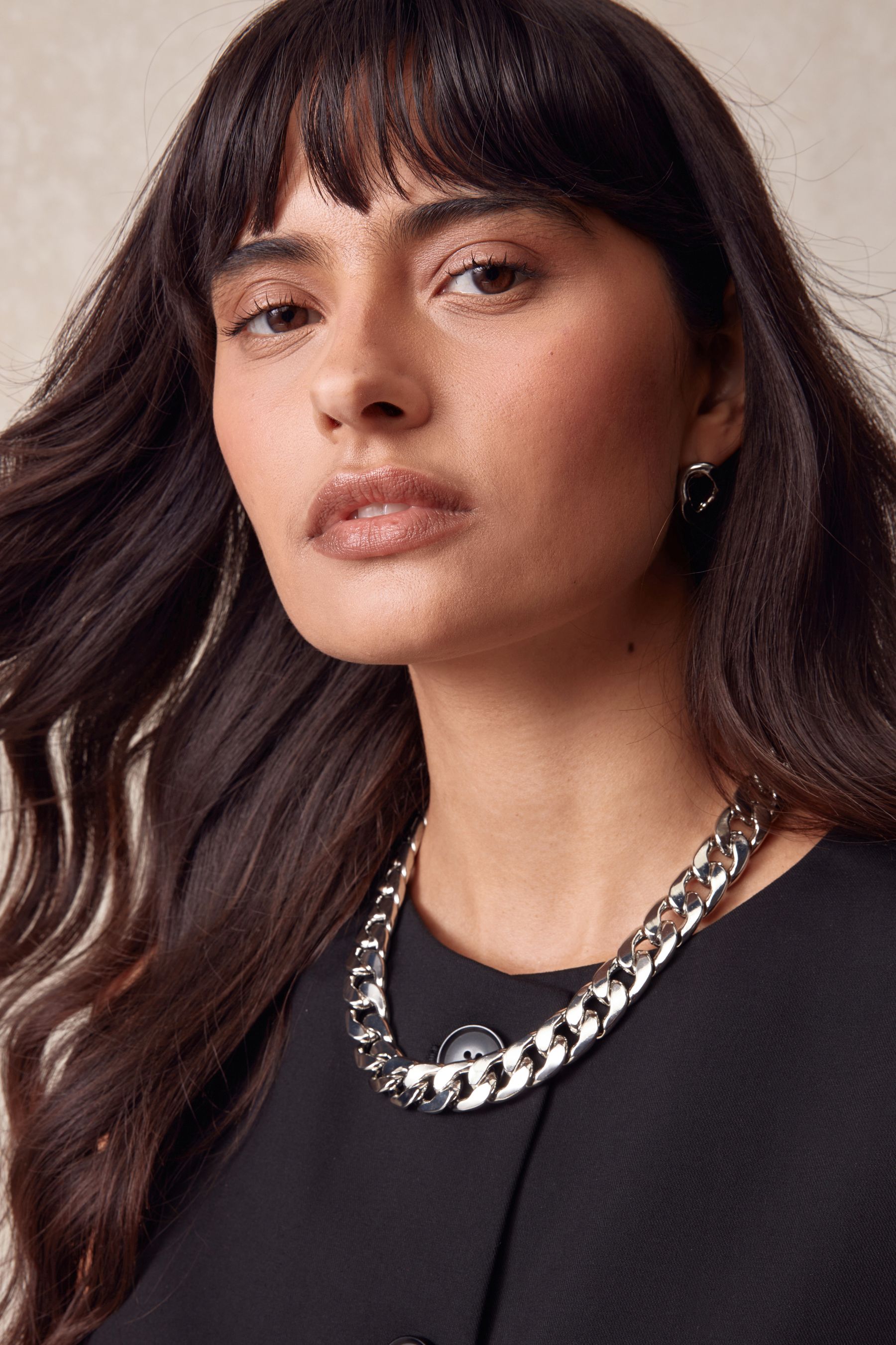 Buy Silver Tone Chunky Chain Necklace Made With Recycled Steel from the ...